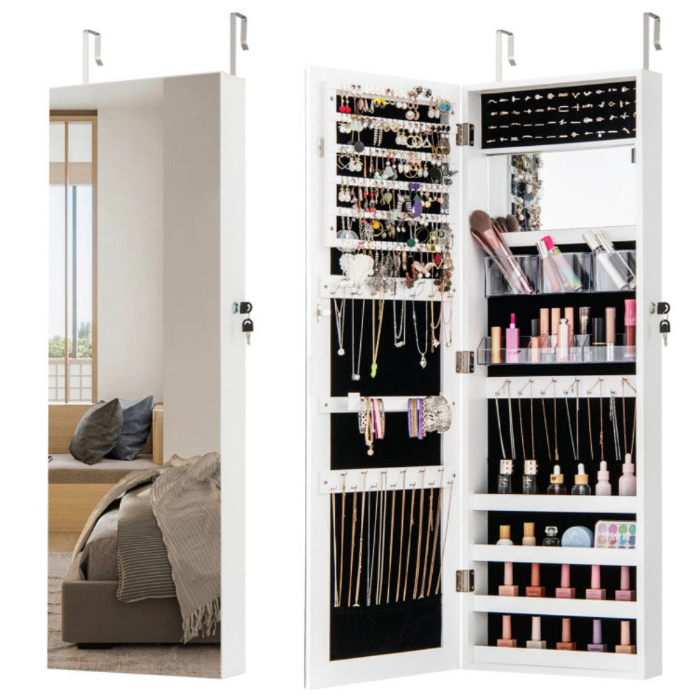 Hokku Designs 43.5 Inch Jewelry Mirror Cabinet with Full-length Mirror ...