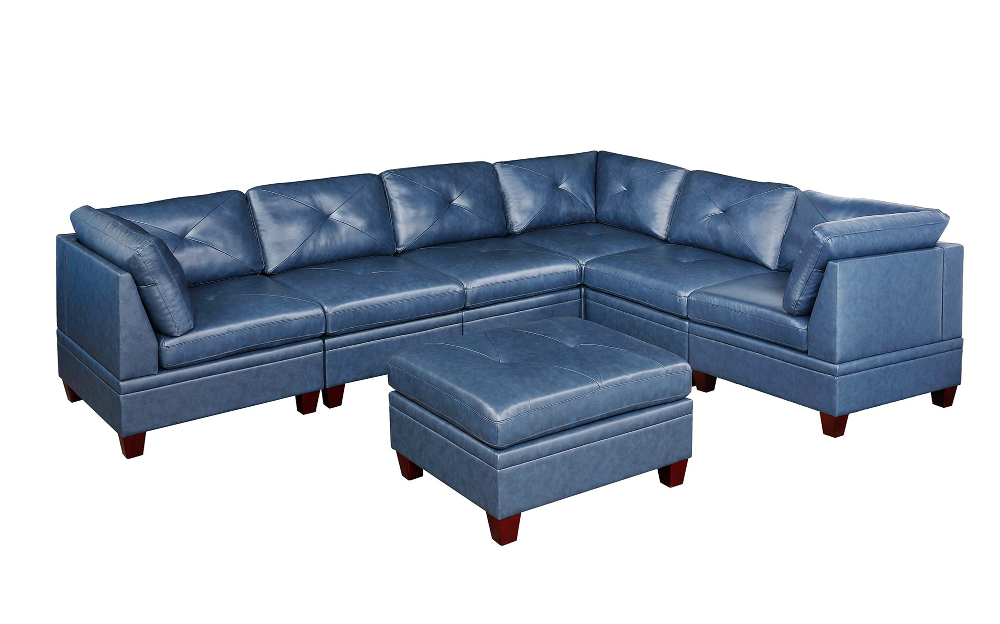 Hokku Designs Lasandra 6 - Piece Leather Sectional | Wayfair