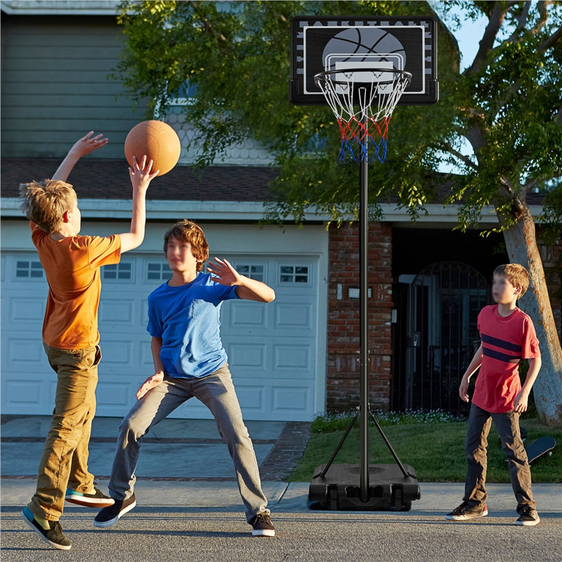 Yaheetech Height Adjustable Metal Portable Full-Size Basketball Hoop ...