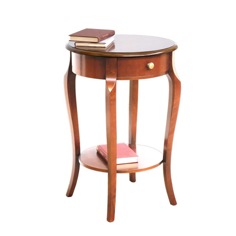 Rosalind Wheeler Round lamp table with drawer | Wayfair.co.uk