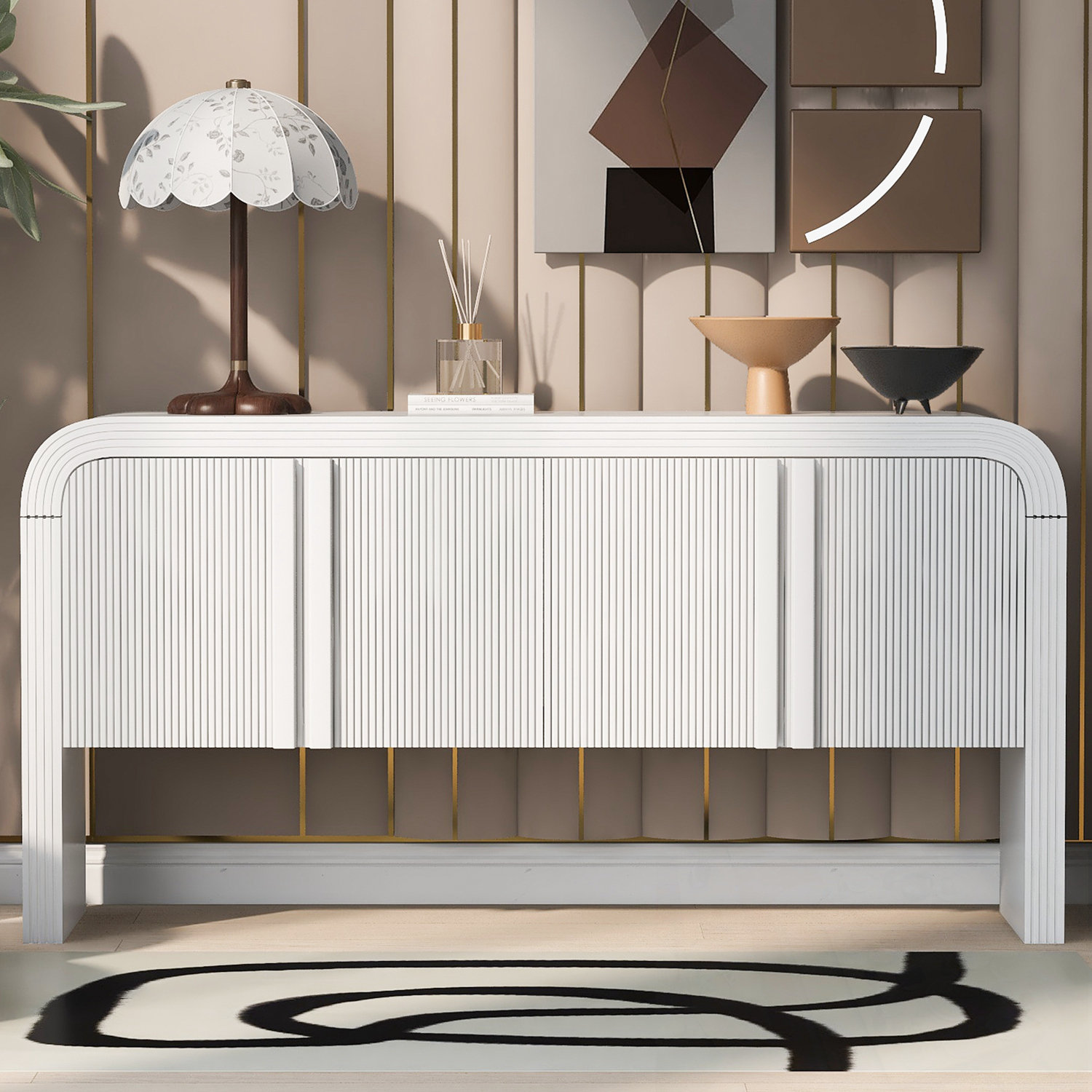 Breakwater Bay Sideboard With 4 Doors And Adjustable Shelf | Wayfair