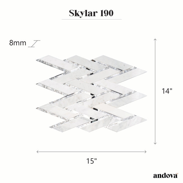 Andova Skylar Stone and Mirror Glass Mosaic Shower Walls, Kitchen ...