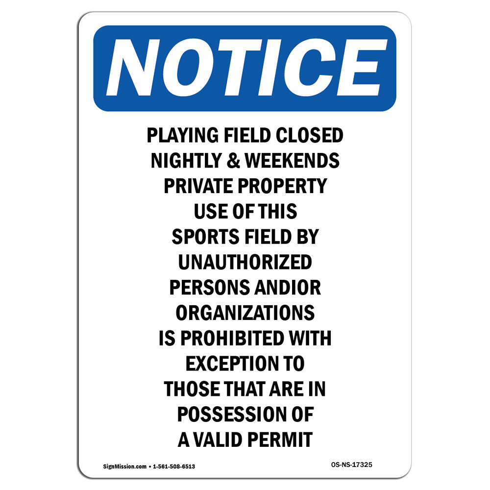 SignMission Playing Field Closed Nightly & Sign | Wayfair