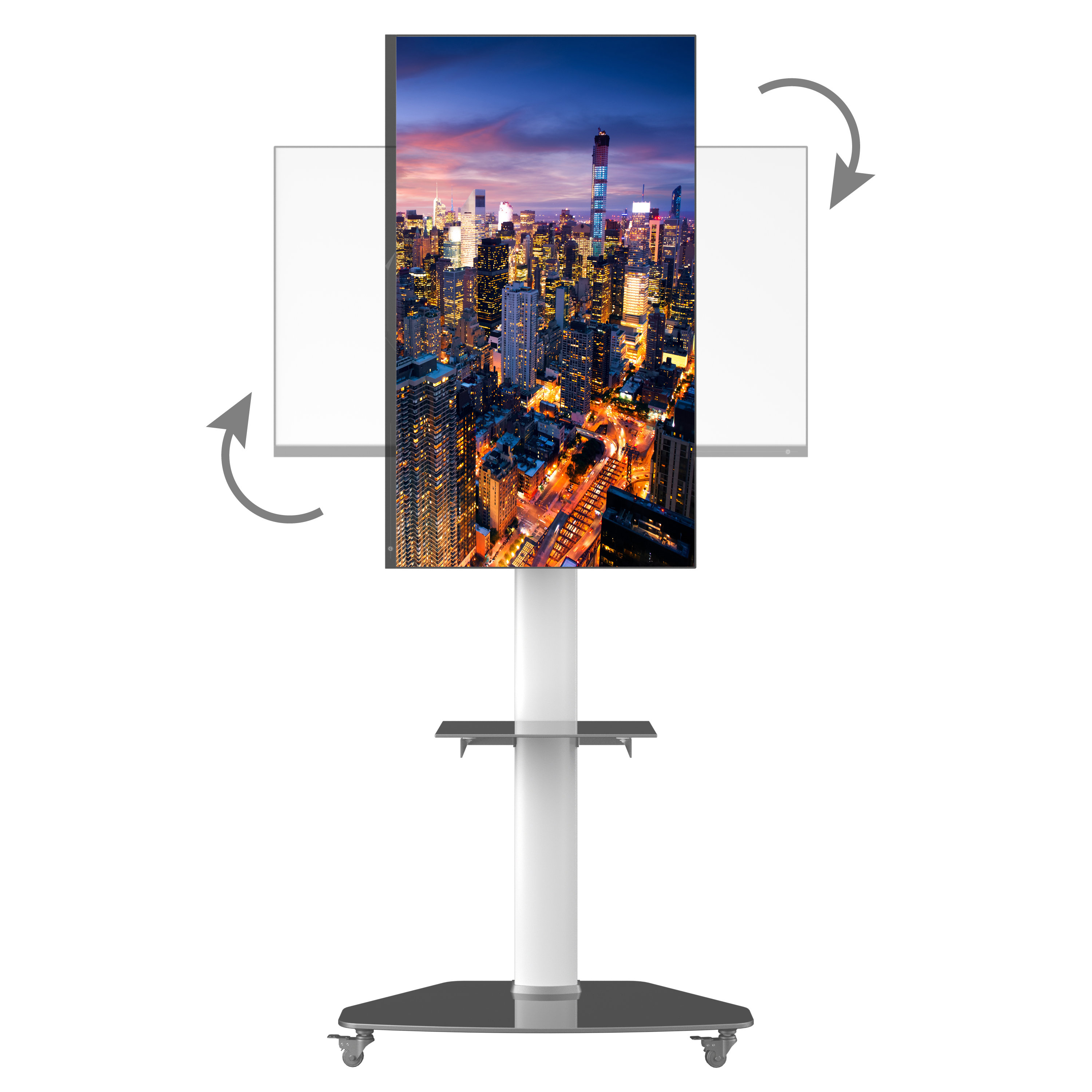 Promounts ProMounts Portrait & Landscape Rolling TV Stand Mount for 32 ...