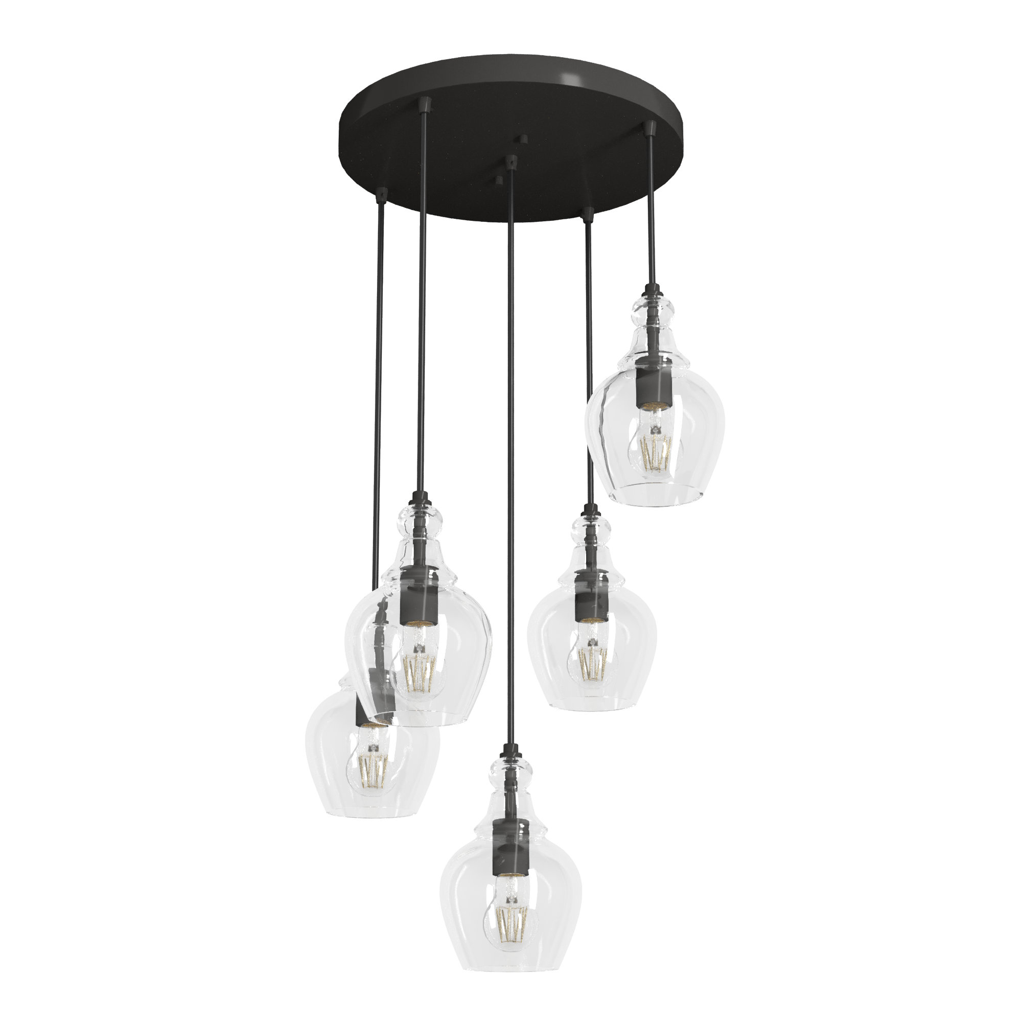 Hunter Fan Maple Park 5 Light Round Cluster Pendant Ceiling Light | Wayfair