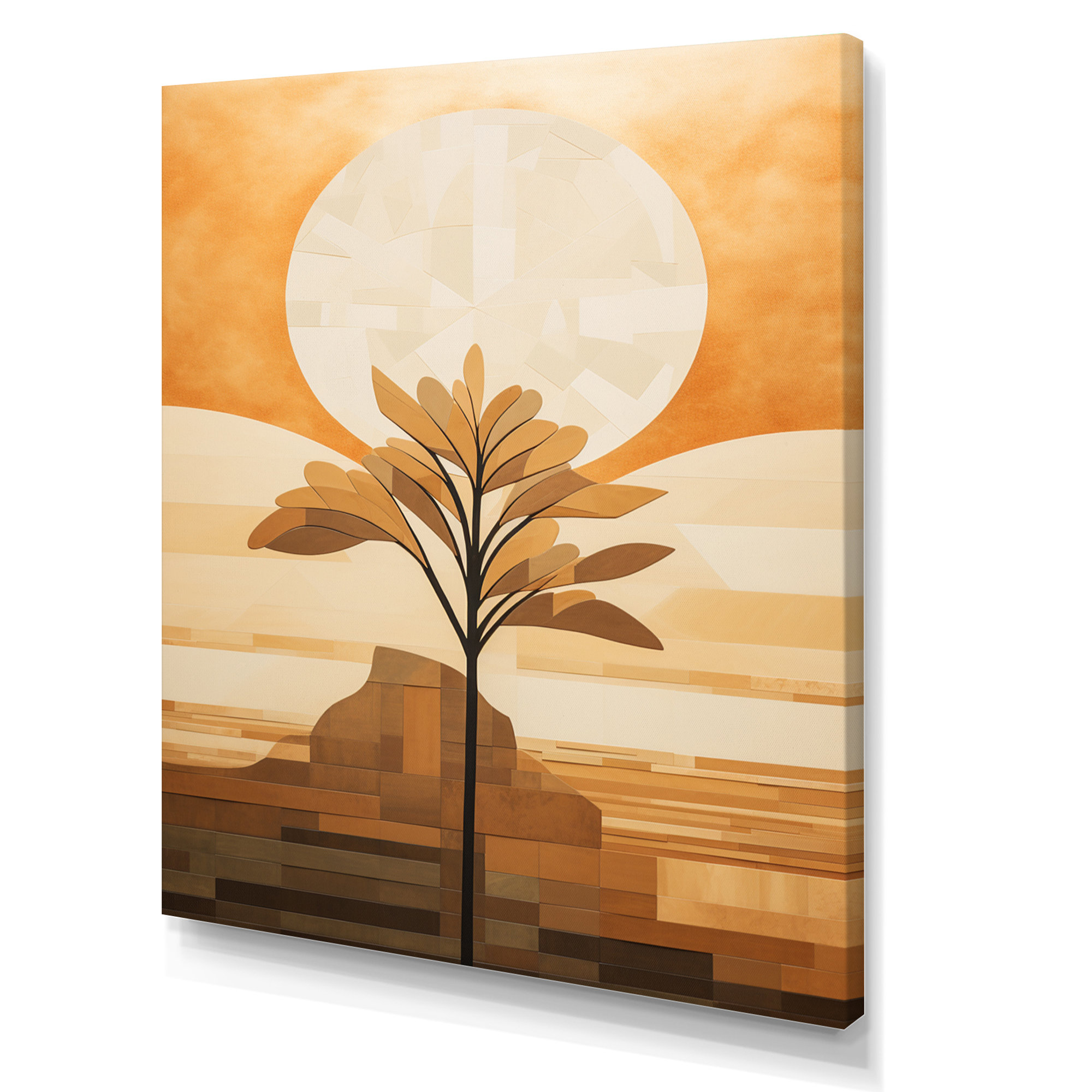 Winston Porter Full Moon Over Olive Trees Retro Illustration I - Meadow ...