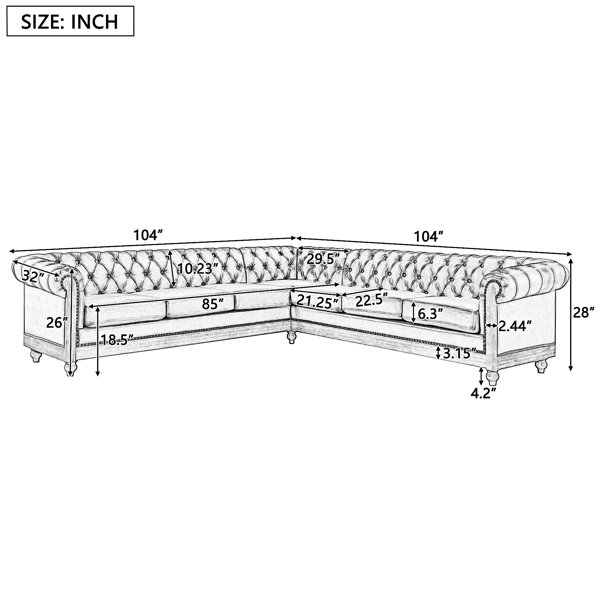 Charlton Home Canapé modulaire rembourré - Wayfair Canada