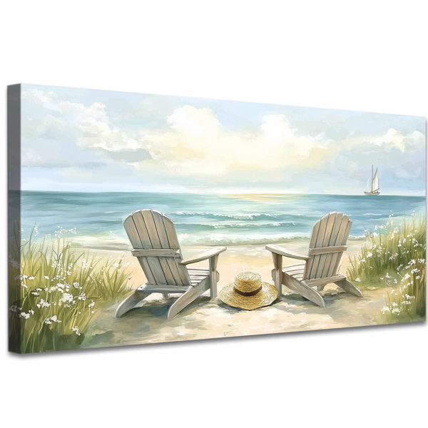 Highland Dunes Beach Canvas Wall Art - Coastal Beach Pictures Wall ...