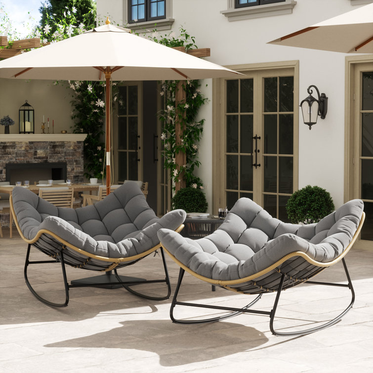 Corrigan Studio® 2 Piece Steel Rocking Chair With Cushion & Reviews ...