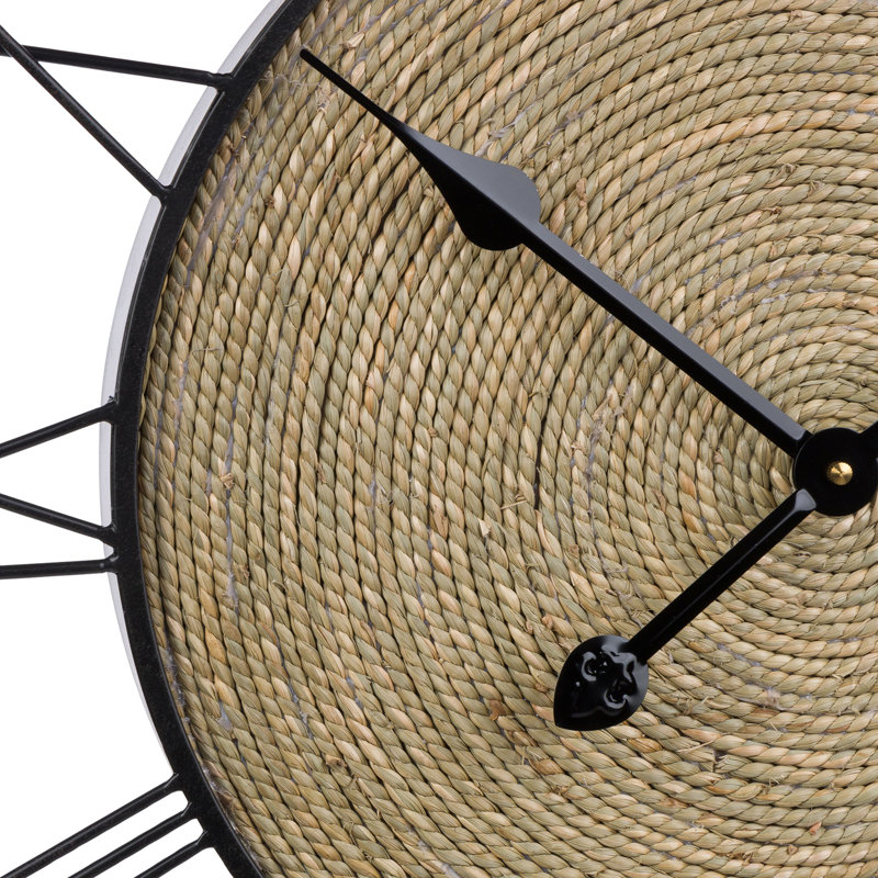 Gracie Oaks Aveline Rattan Center Round Wall Clock & Reviews | Wayfair
