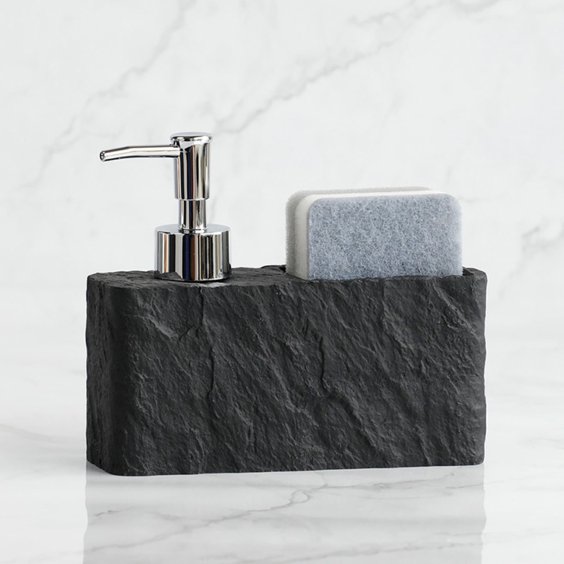 Latitude Run® Resin Soap Dispenser With Sponge Holder 2 In 1 | Wayfair