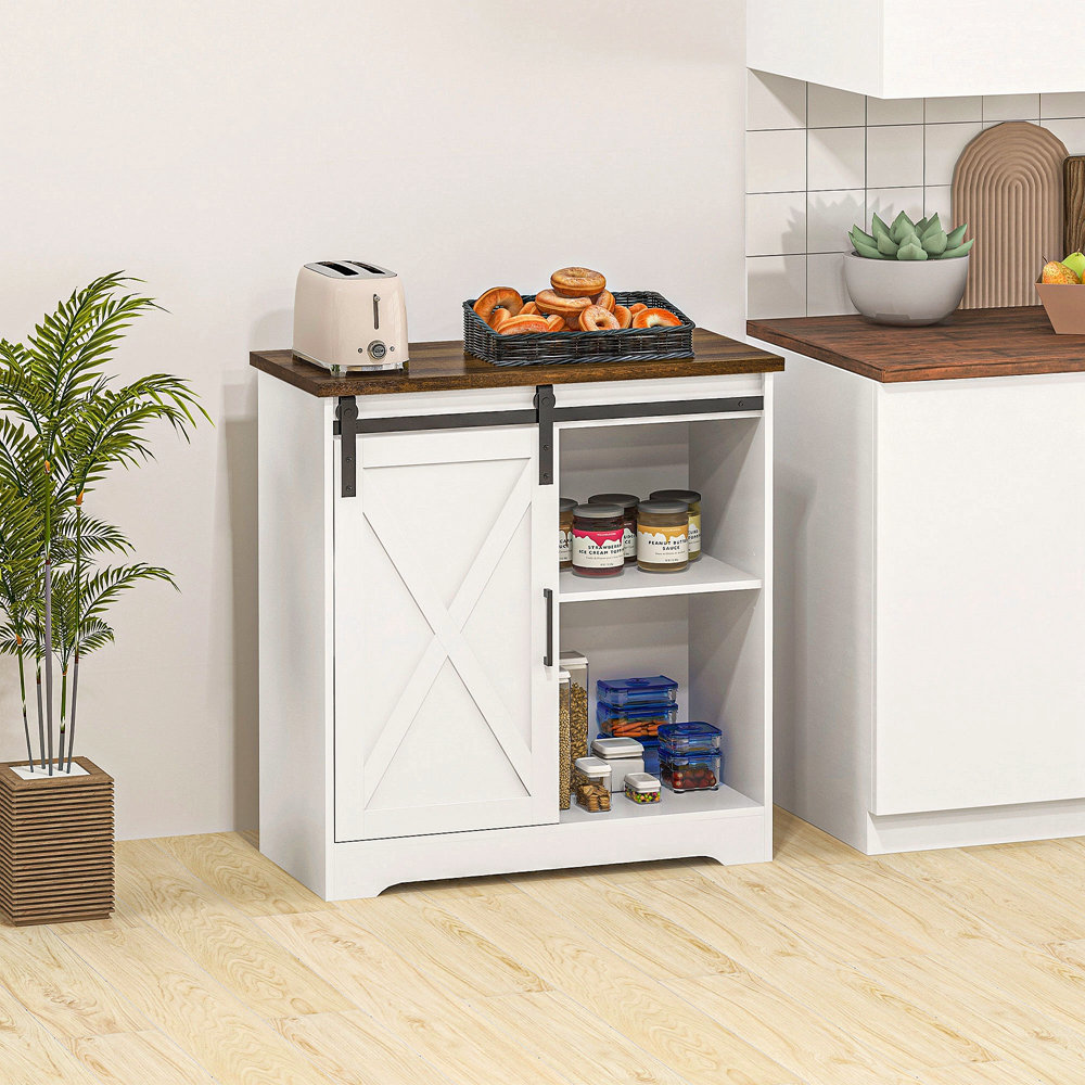 Gracie Oaks Farmhouse Coffee Bar Cabinet, 33" Buffet Sideboard With ...