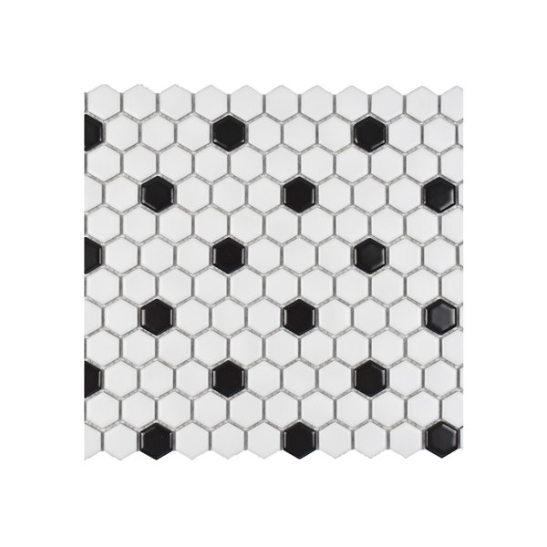 Roca Tiles CC Mosaics Matte 1" x 1" Hexagon Porcelain Mosaic Wall ...