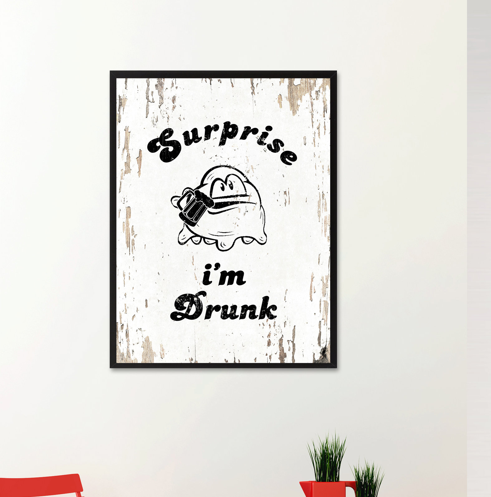 Spot Color Art Surprise Im Drunk - Picture Frame Textual Art Print on ...