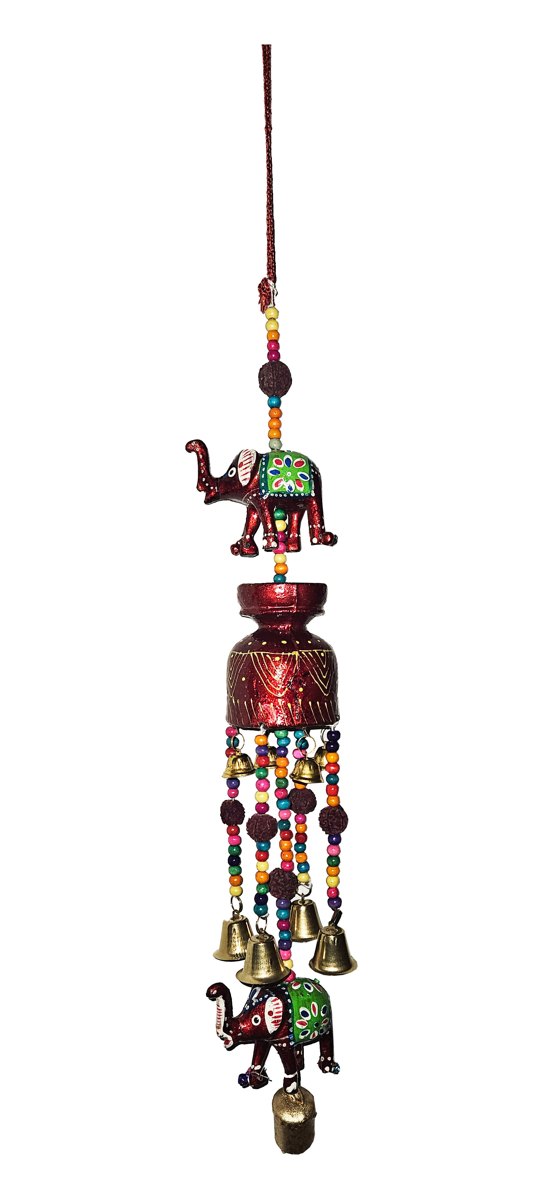 ASHLUXE 1 Red Bell 2 Elephant Hanging Chime | Perigold