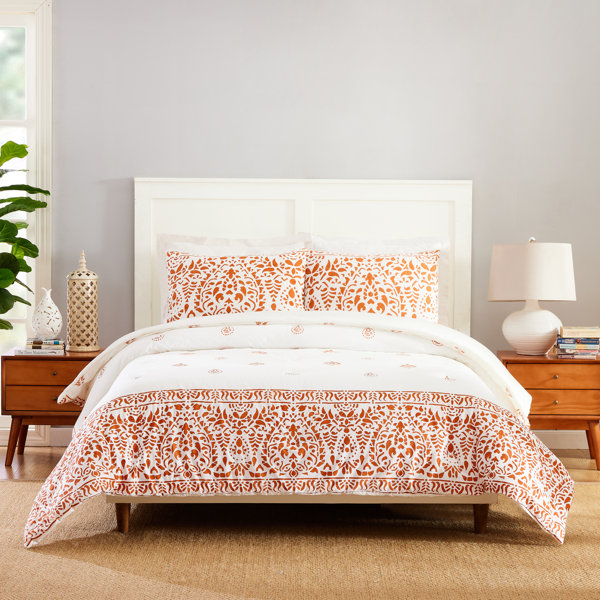 Laurel and Mayfair Cotton Twill Damask Comforter Set - Wayfair Canada