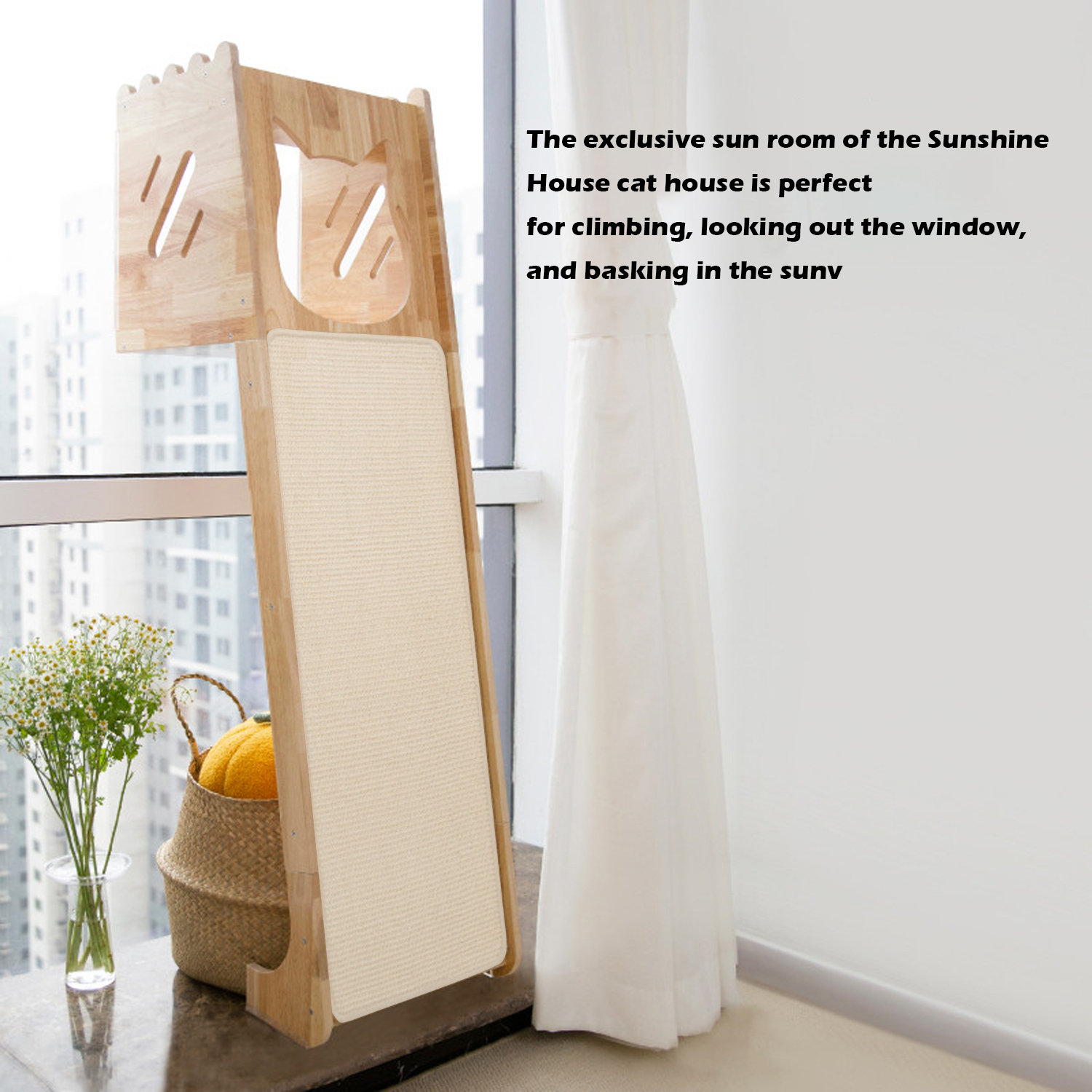 Tucker Murphy Pet™ Figgins Cat Perch Sunny Cat tree ，Cat scratch board ...