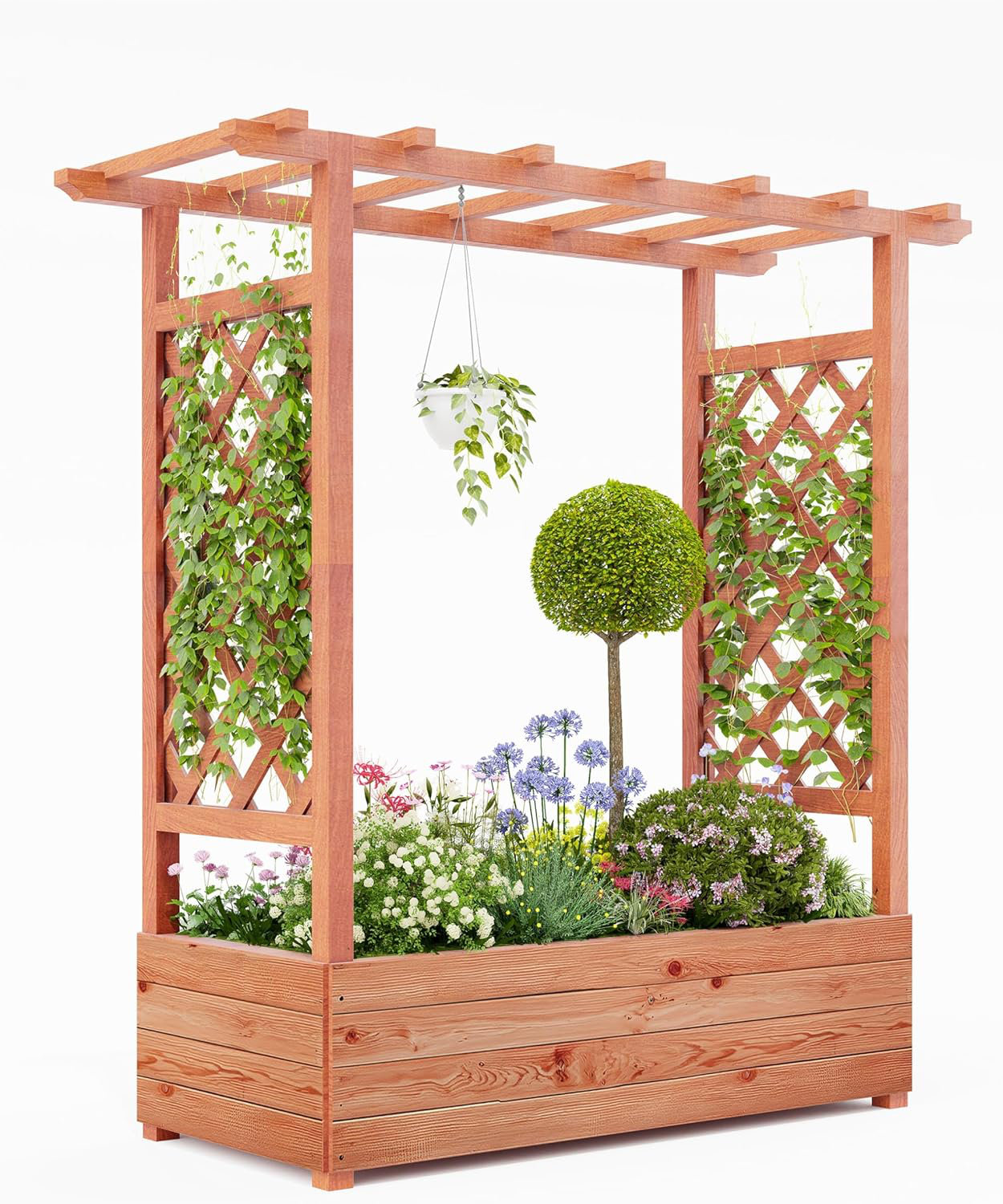 Ophelia & Co. Outdoor Raised Garden Bed with Trellis & Roof - Planter ...