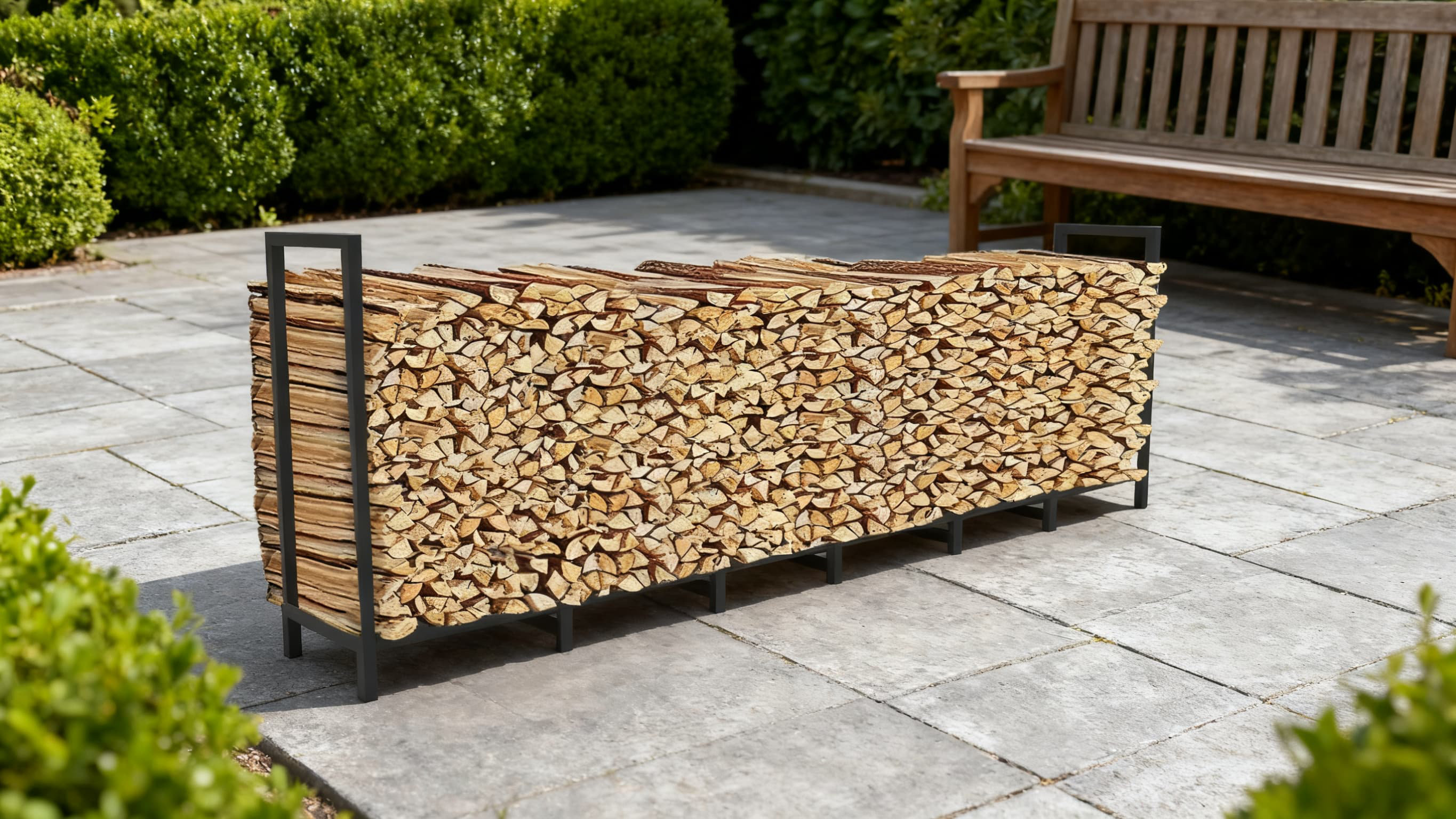 17 Stories Heavy Duty 8Ft Outdoor Firewood Rack With 14 Support Legs ...