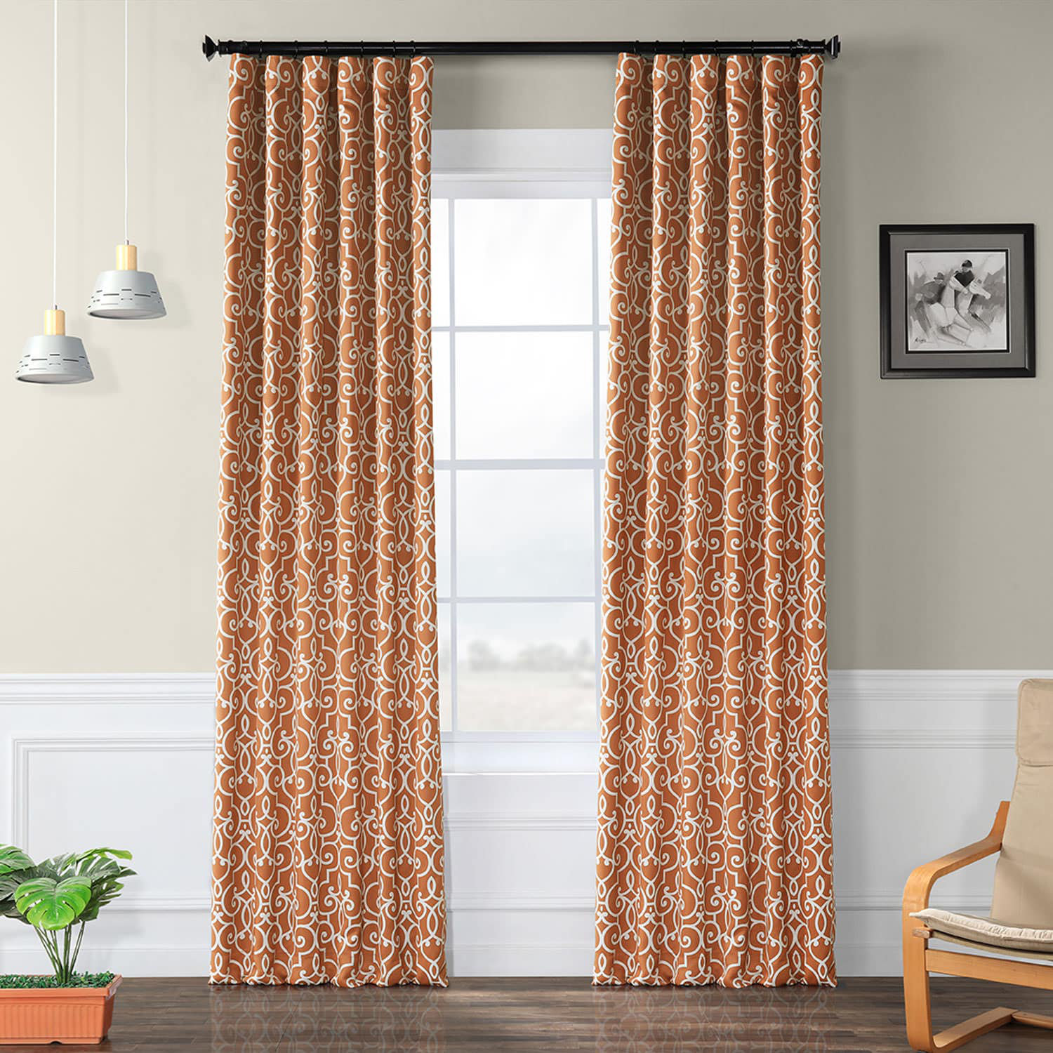 Alcott Hill® Cuthbertson Printed Room Darkening Curtains for Bedroom ...