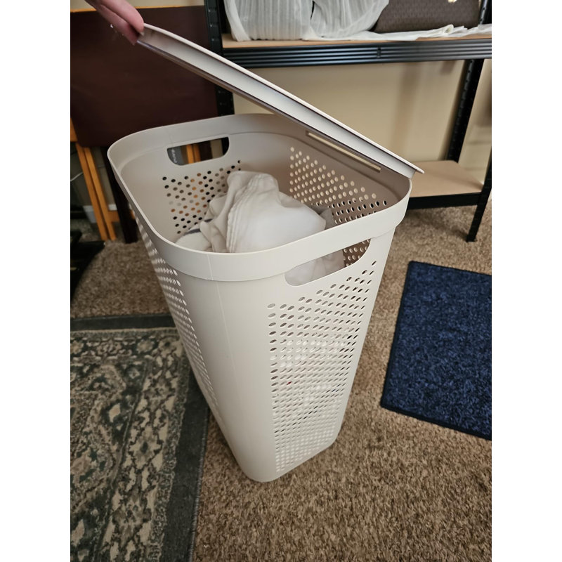 Rebrilliant 60L Slim Laundry Hamper, Clothes Basket WITH Lid | Wayfair