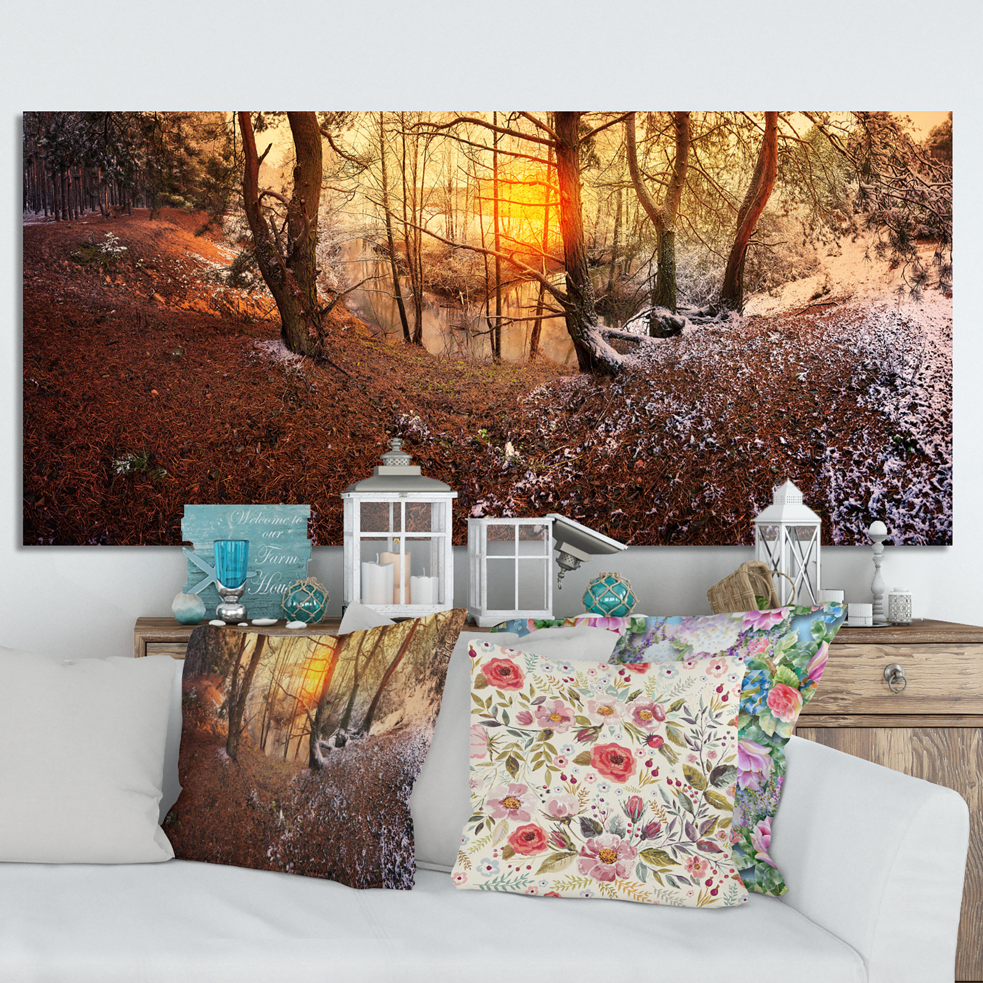 Millwood Pines First Snow in Autumn Forest Scenery - Photograph on ...