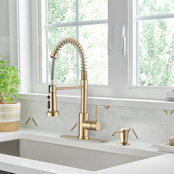 TITAMORE Kitchen Faucets, Spring Kitchen Sink Faucets with Soap ...