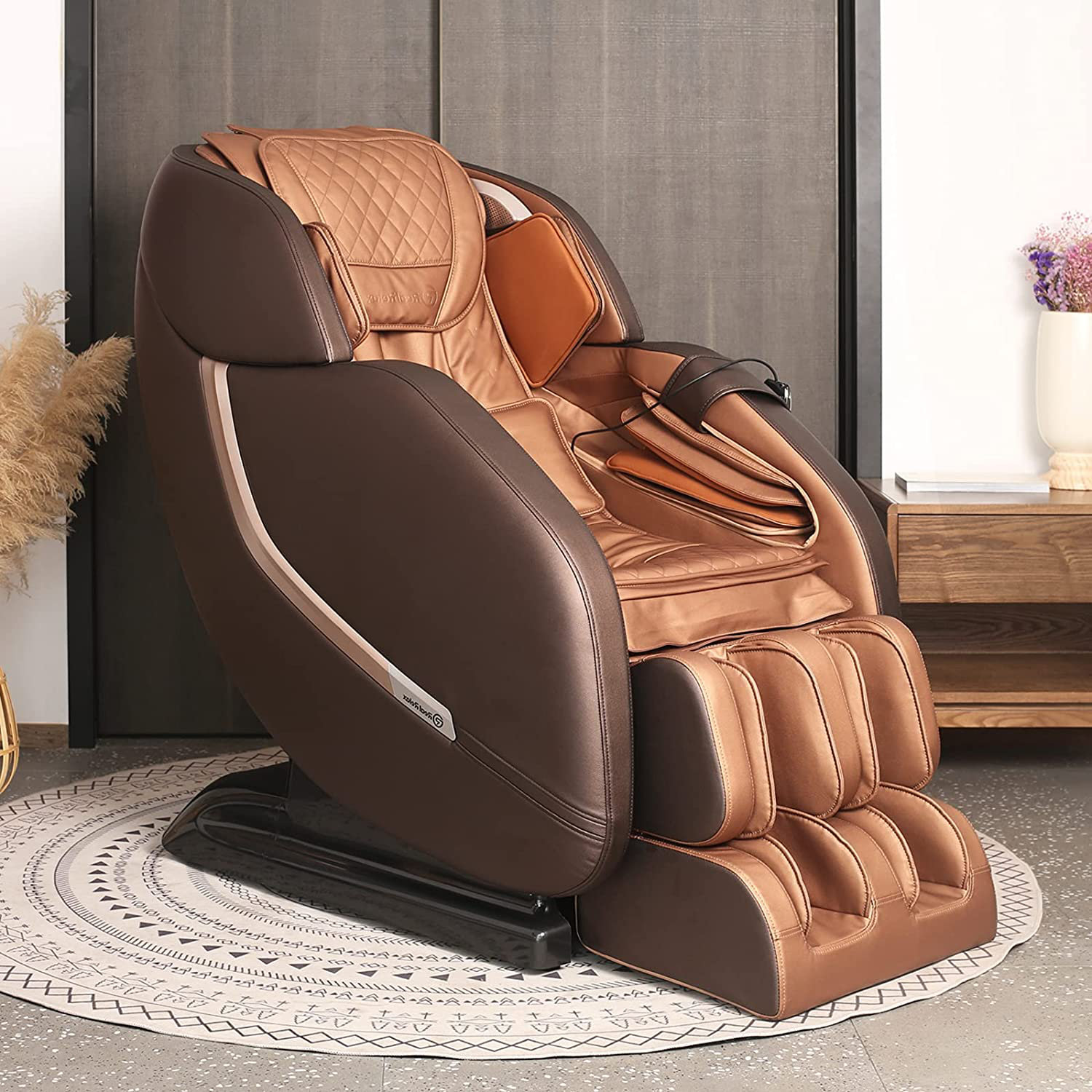 Inbox Zero Faux Leather Power Reclining Heated Massage Chair with ...
