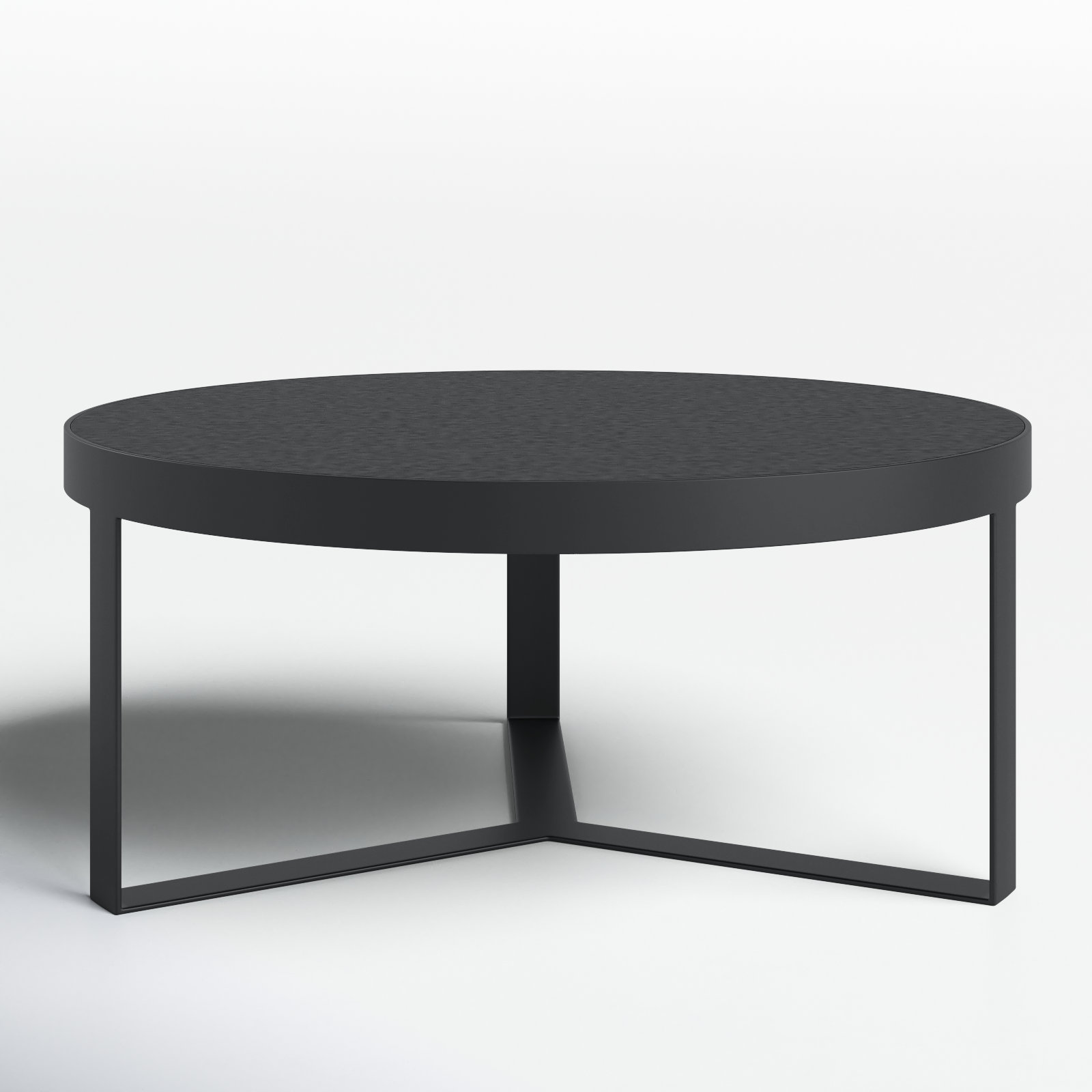 Joss & Main Megara Contemporary 38" Round Coffee Table, Graphite Finish ...