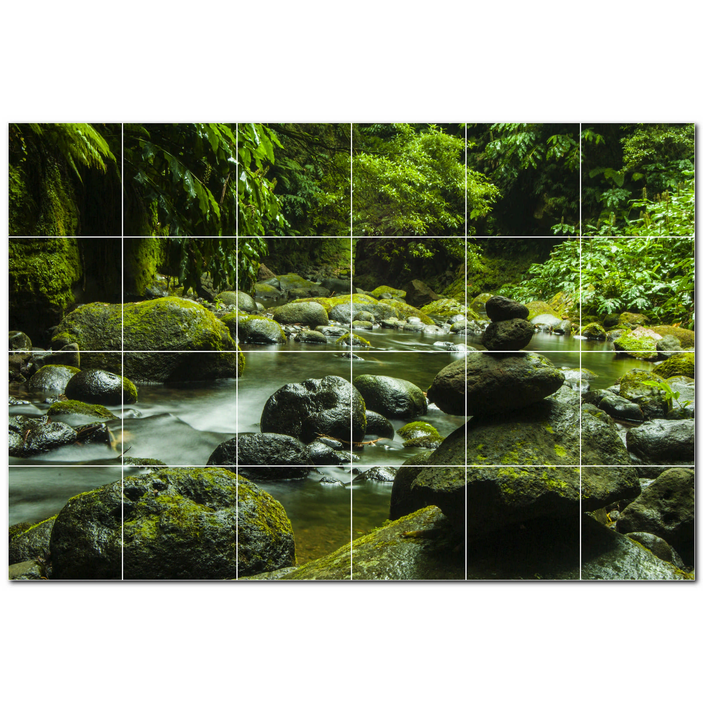 Picture-Tiles.com 72" x 48" Ceramic River Photo Decorative Mural Tile ...