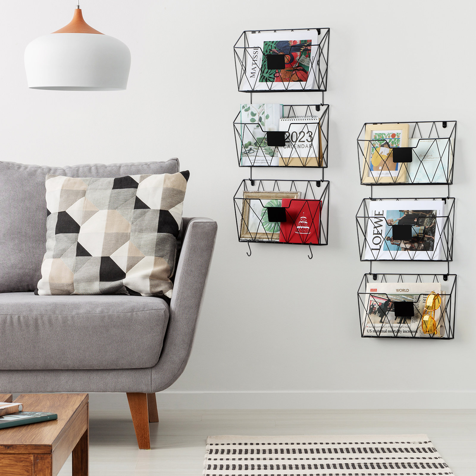 zenco homegoods Classeur mural pour bureau avec crochets, ensemble de 6 ...