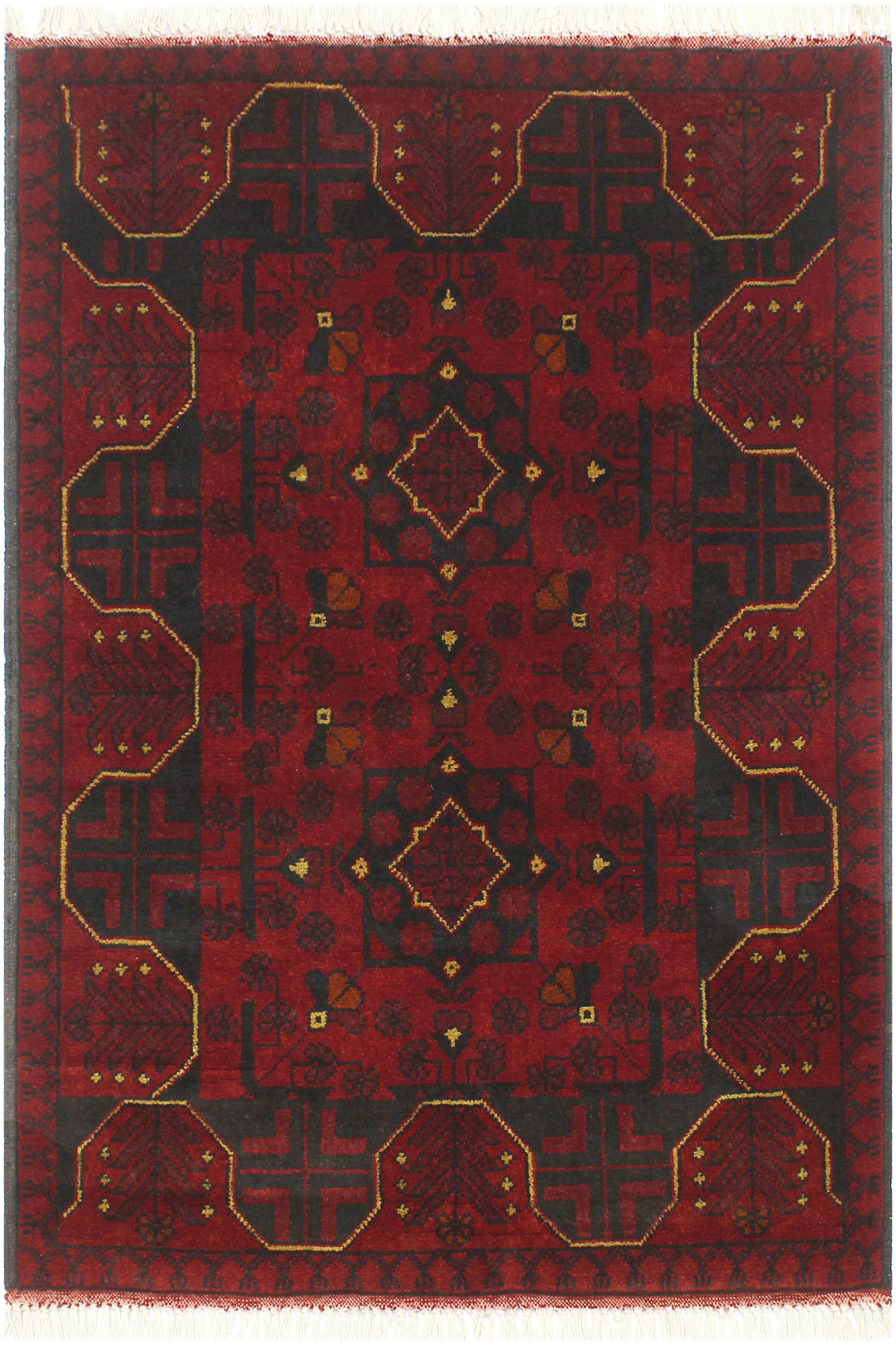 Isabelline Madonia Geometric Handmade Hand-Knotted Rectangle 2'7" x 4 ...