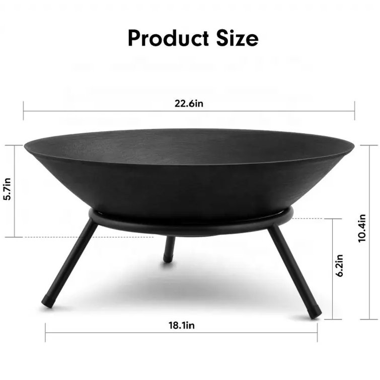 Cuisiland 23'' Round Steel Fire Pit Stand | Wayfair