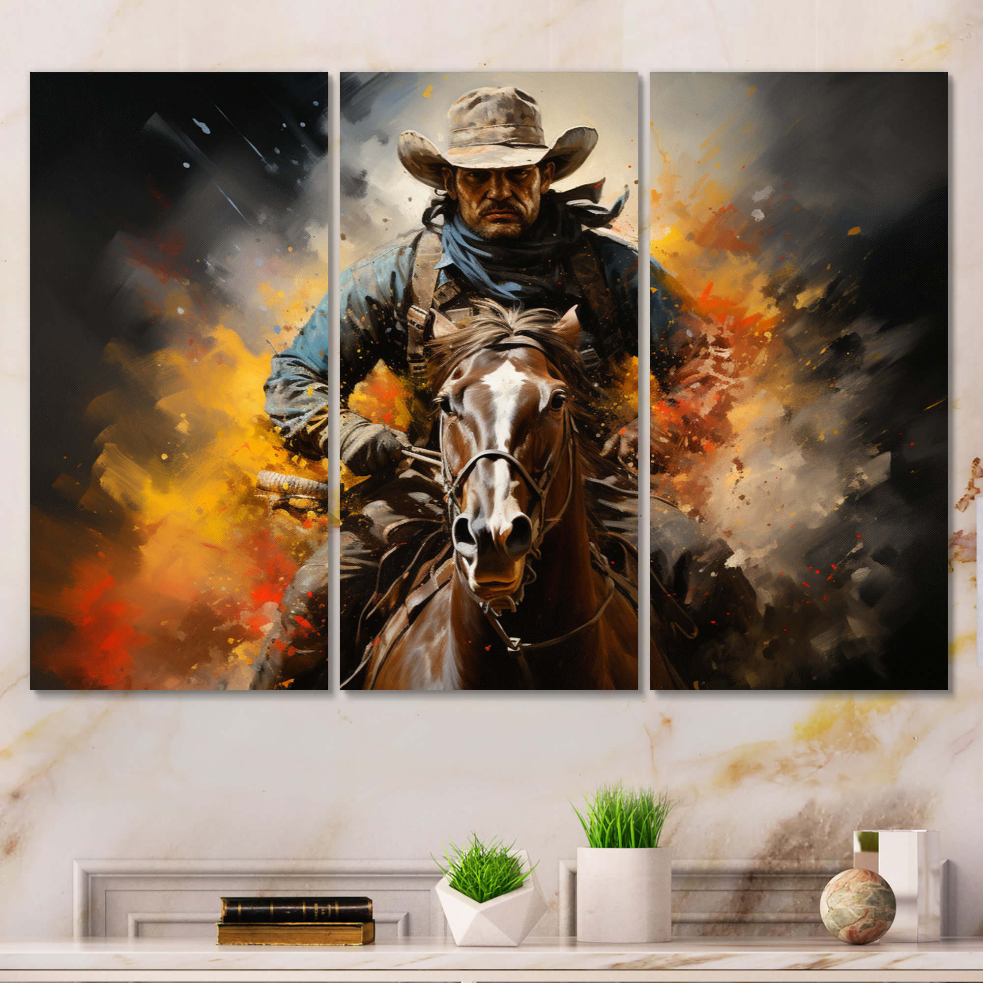 Foundry Select Western Rodeo Spirit Pointillism Art - Western Metal ...