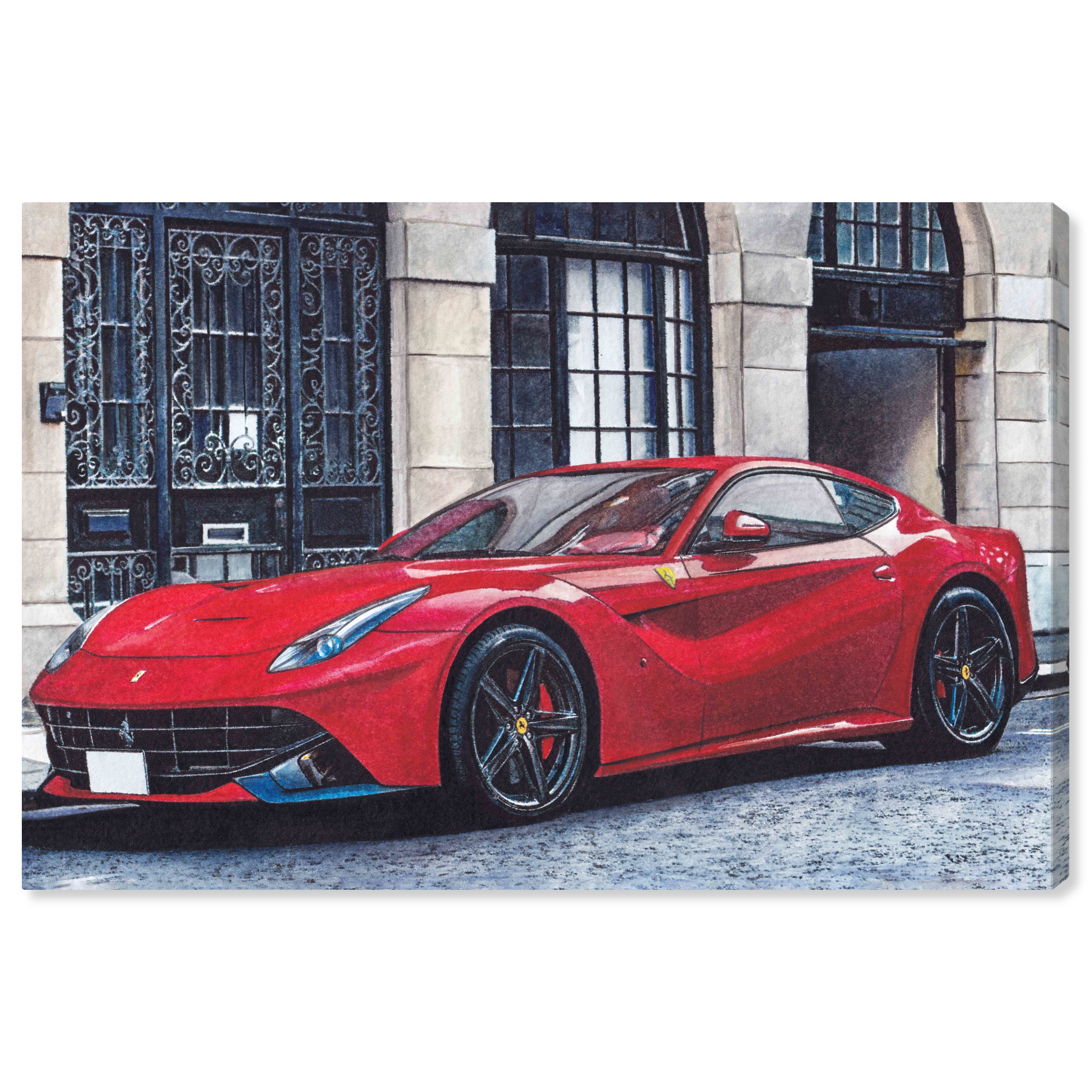 Oliver Gal Prints Transportation Red Ferrari, Traditional Red - Graphic ...