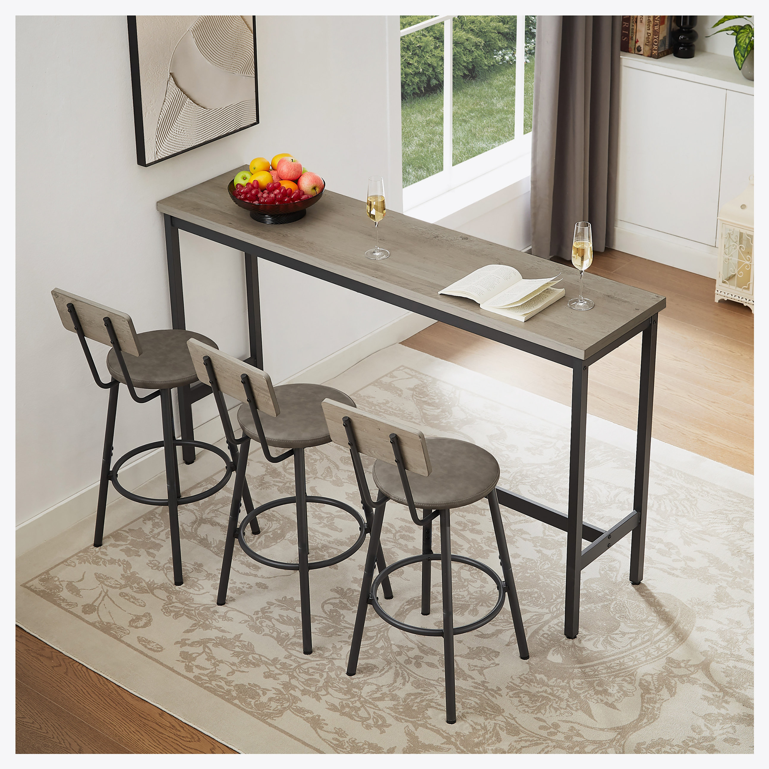Highland Dunes 4 Pieces Dining Table Sets, with Fixed Table - Wayfair ...