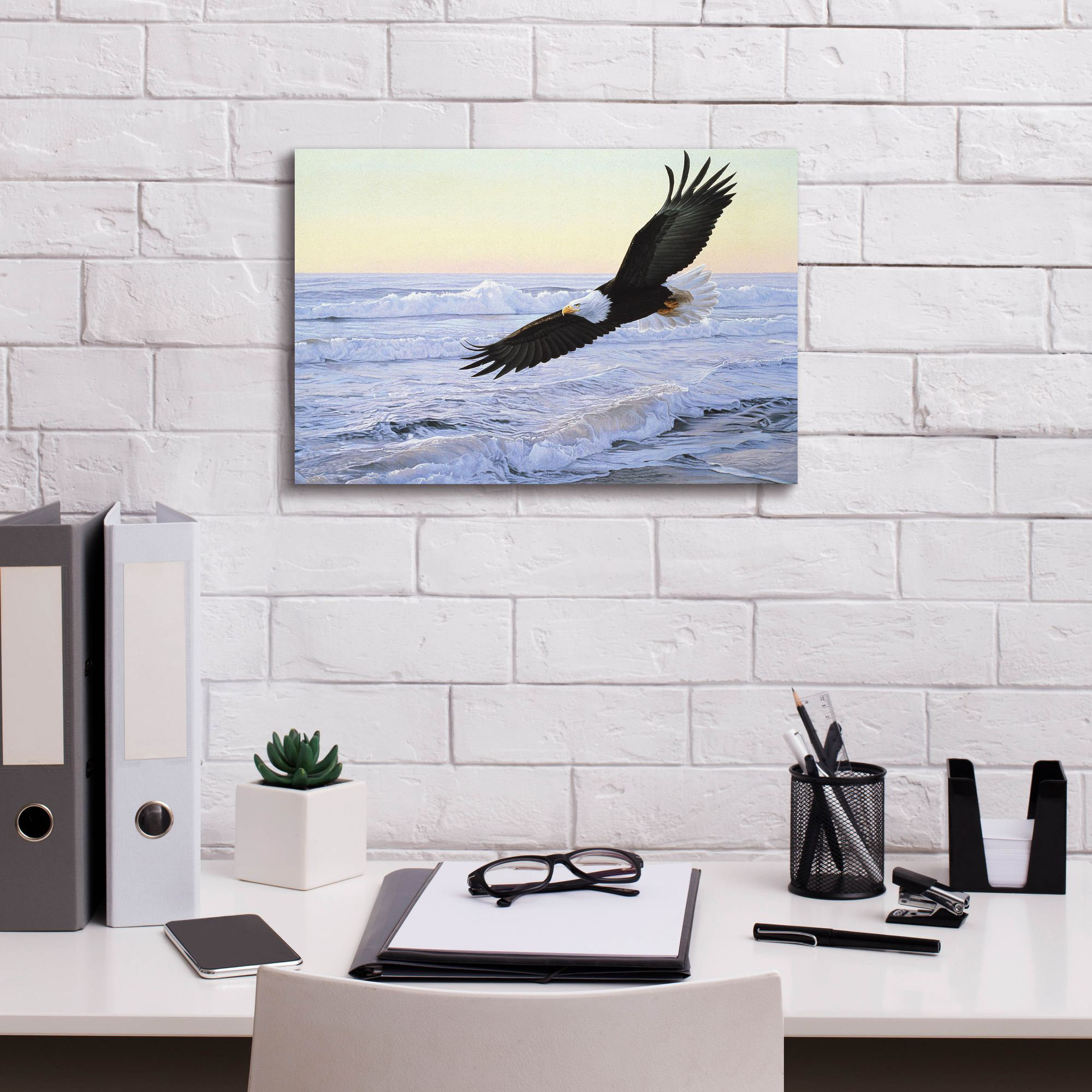 Millwood Pines Ocean Dawn-Eagle On Canvas by Ron Parker Print | Wayfair