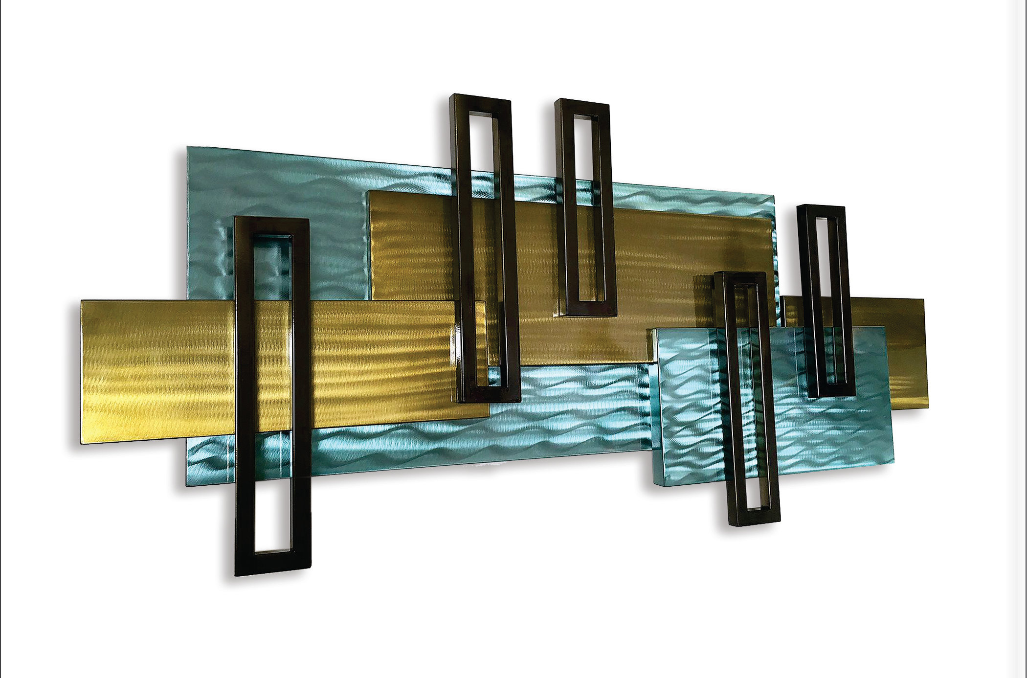 Ivy Bronx Abstract City Scape Coastal Metal Wall Décor & Reviews ...