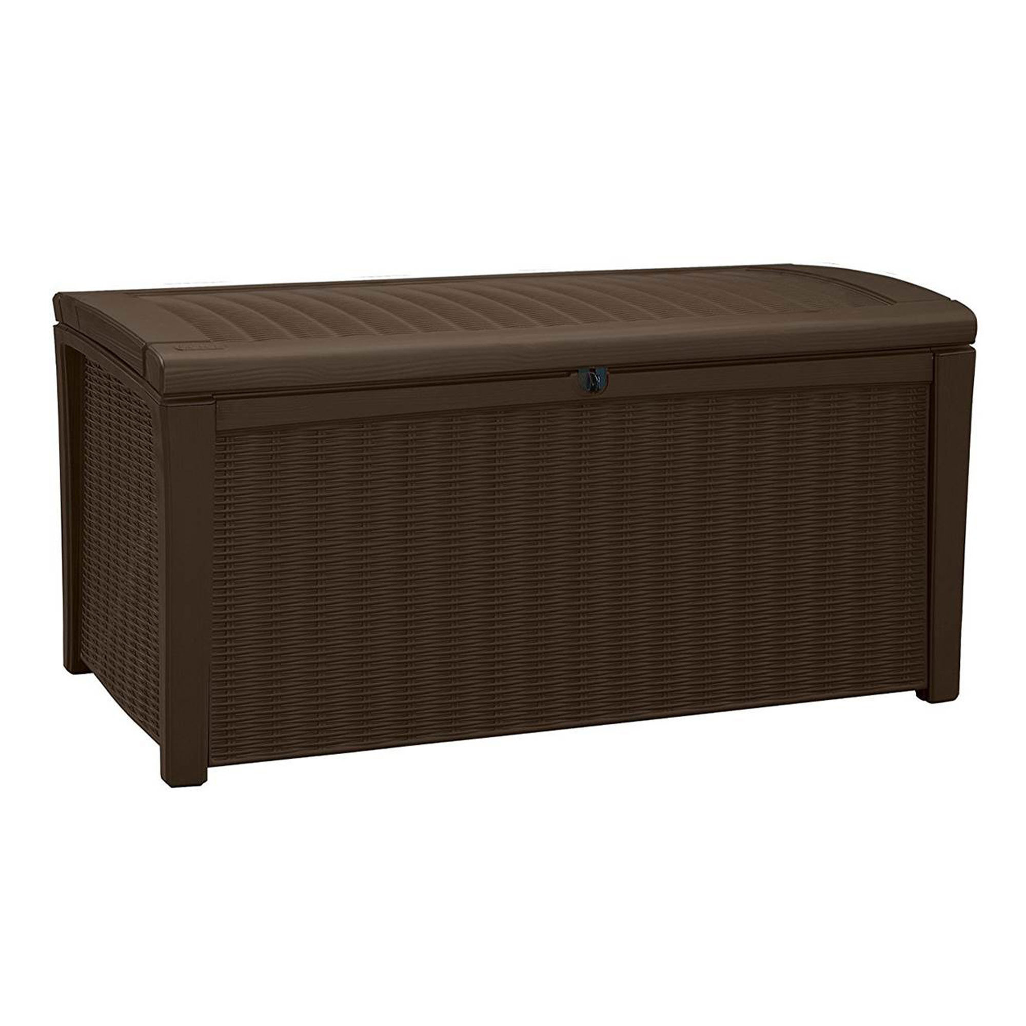Keter Borneo 110 Gallon Rattan Wicker Resin Patio Deck Storage Box ...