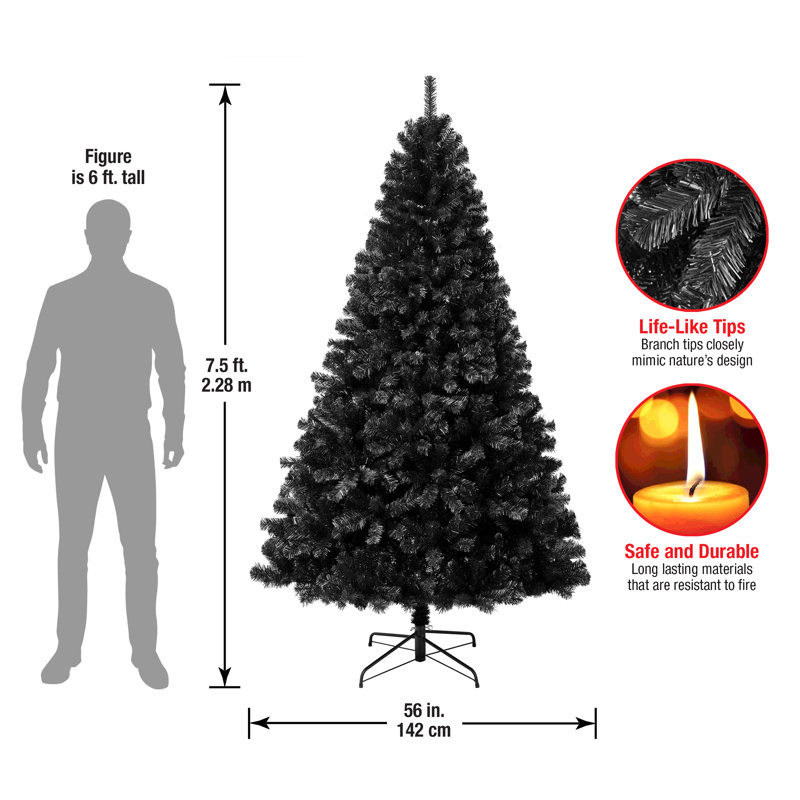The Holiday Aisle® 7.5 ft. Color Pop Tree, Black & Reviews | Wayfair