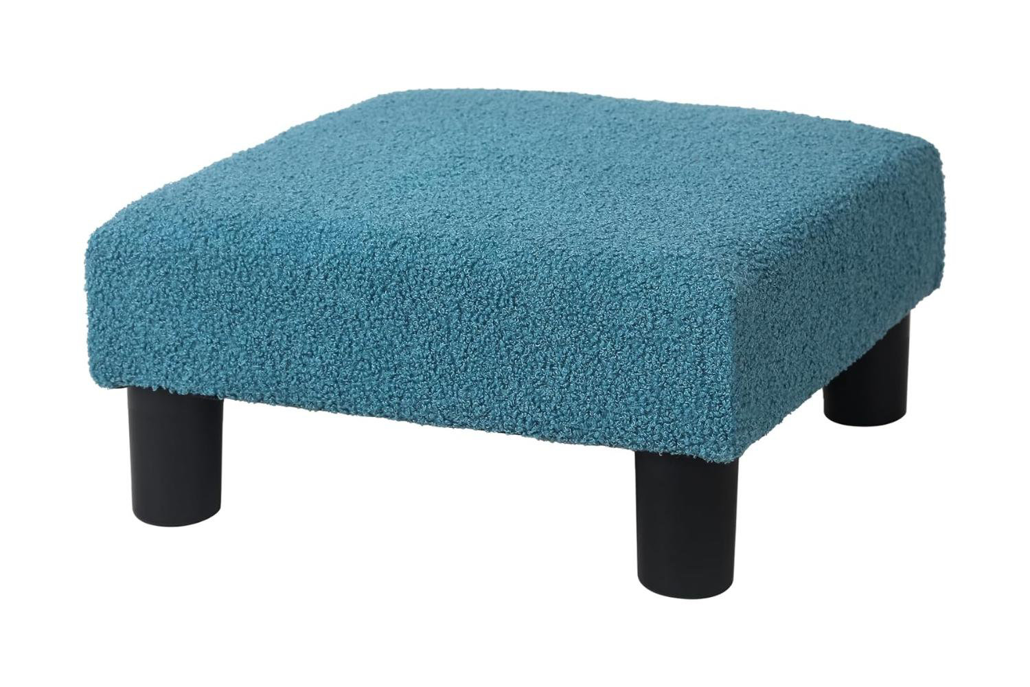Latitude Run® Small Footstool Ottoman, Square Upholstered Footrest With ...