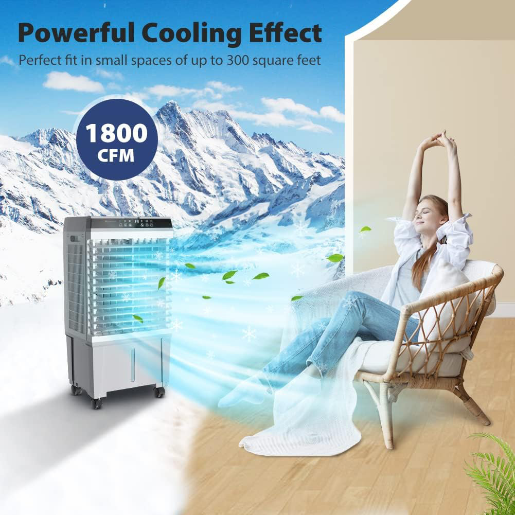 LIFEPLUS Portable Evaporative Air Cooler 1800 CFM with Remote Control ...