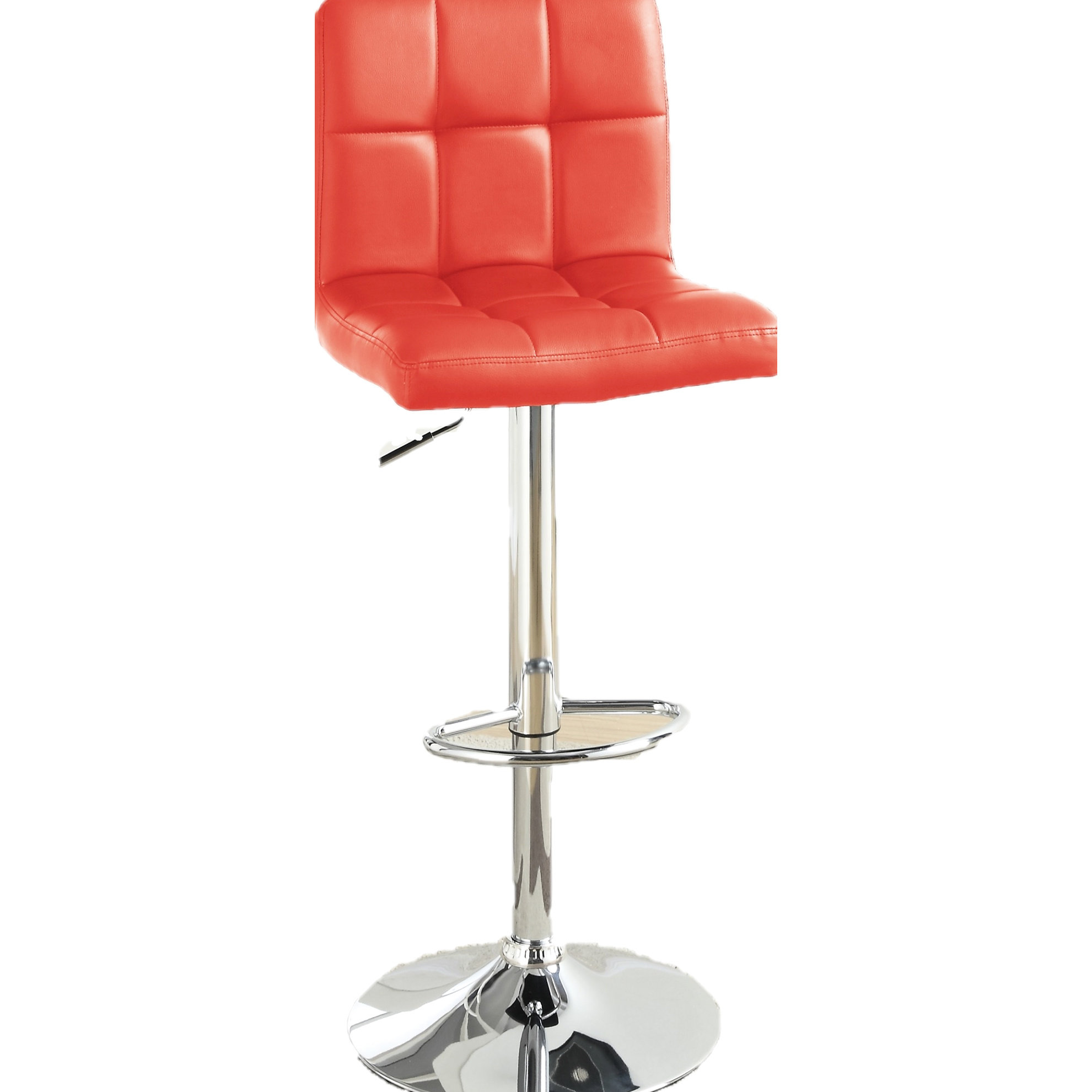 Brayden Studio® 2pcs Red Faux Leather Bar Stools With Adjustable Height ...