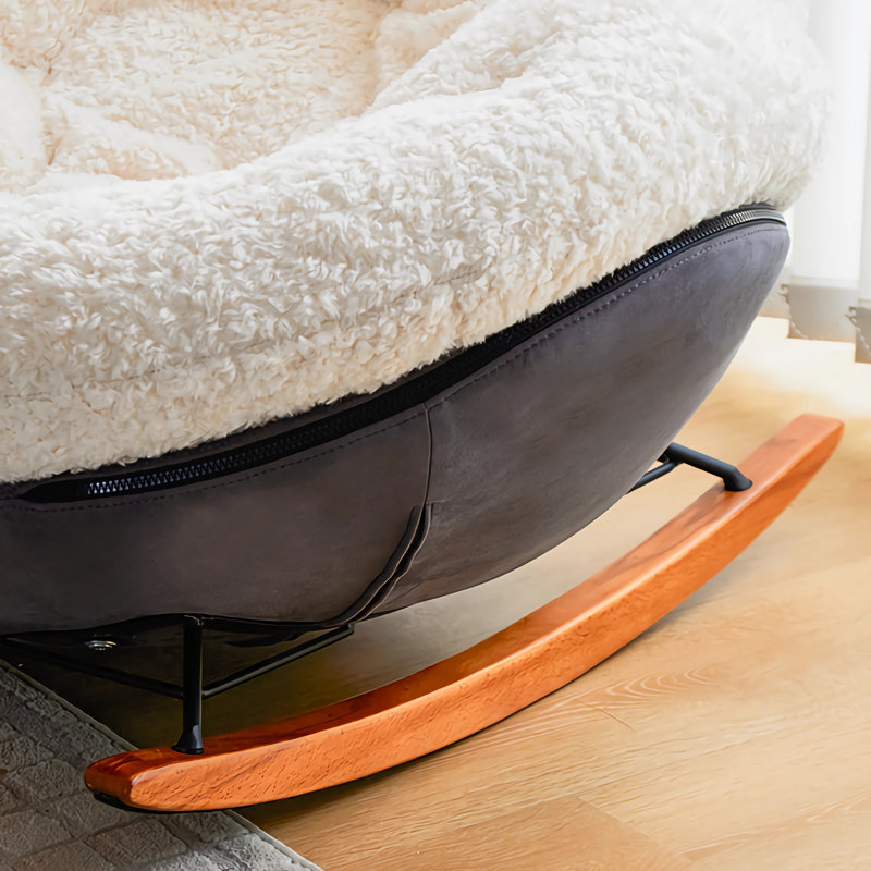 Hokku Designs Upholstered Rocking Chair With Solid Wood Leg | Wayfair