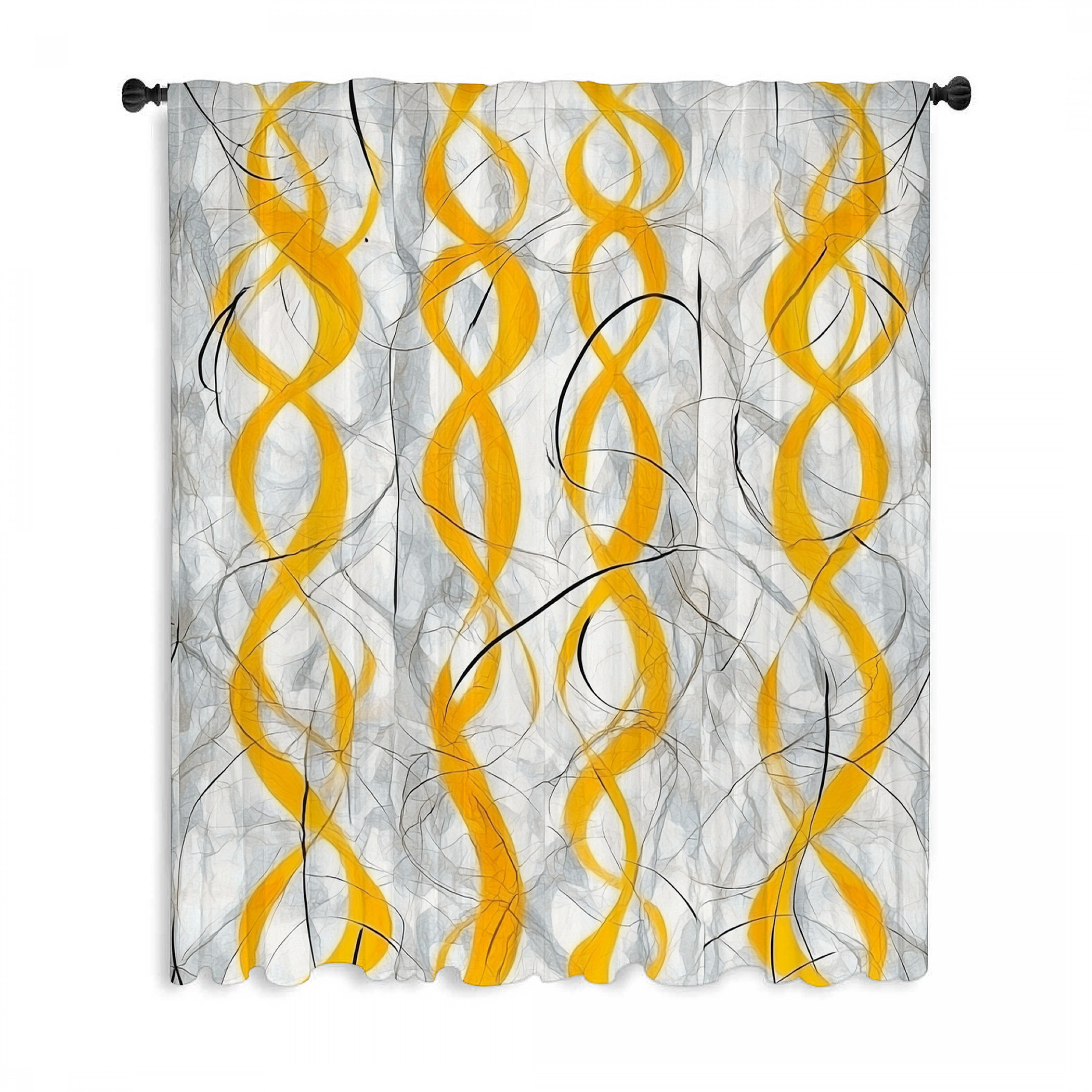 Dakota Fields Flowing Ribbon Window Curtains, Abstract Blockout & Sheer ...