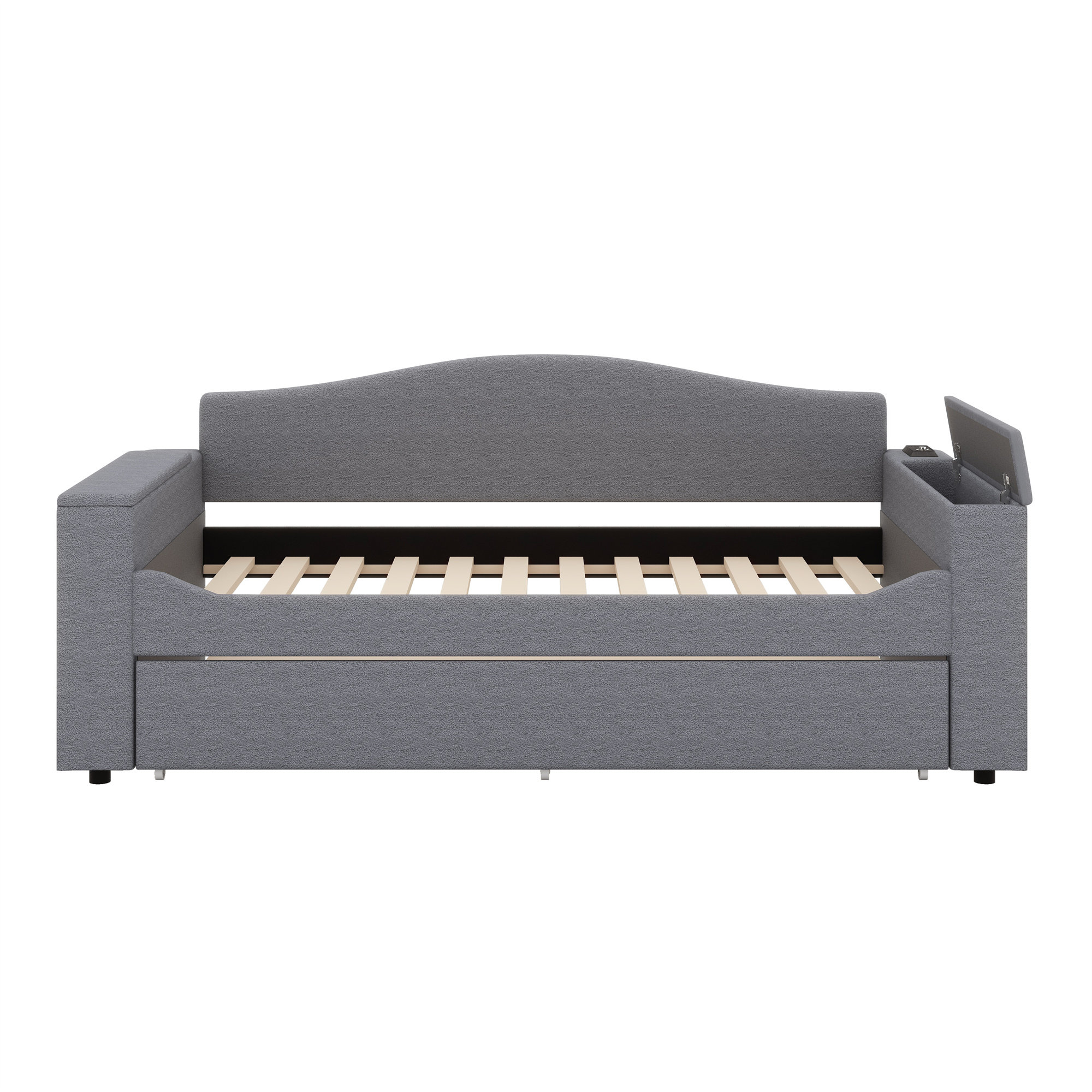 Lark Manor™ Upholstered Daybed With Storage Armrests,Trundle And Latest ...