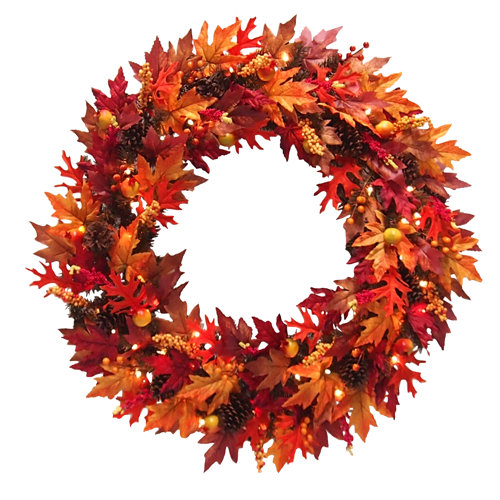 Maple 36" Lighted Wreath & Reviews | Birch Lane
