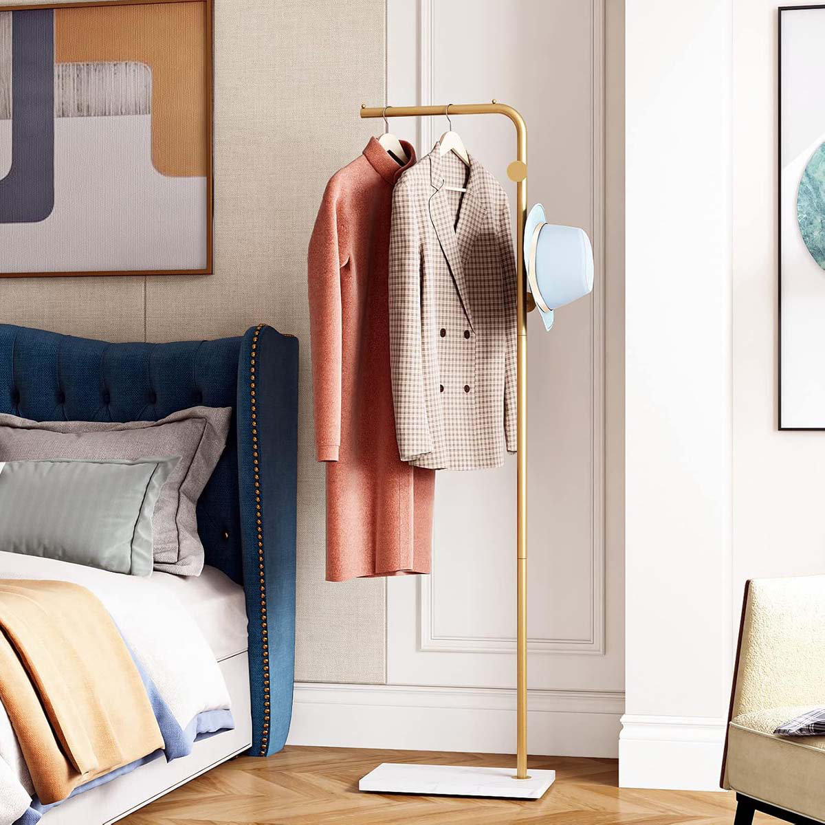 Ivy Bronx Modern Gold Coat Racks Freestanding Hall Coat Tree,Hat Racks ...