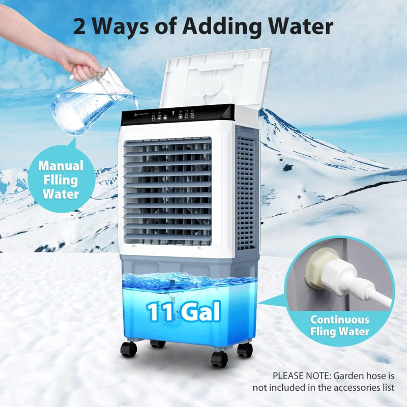 LIFEPLUS Portable Evaporative Air Cooler, 3500 CFM Swamp Cooler 11 ...