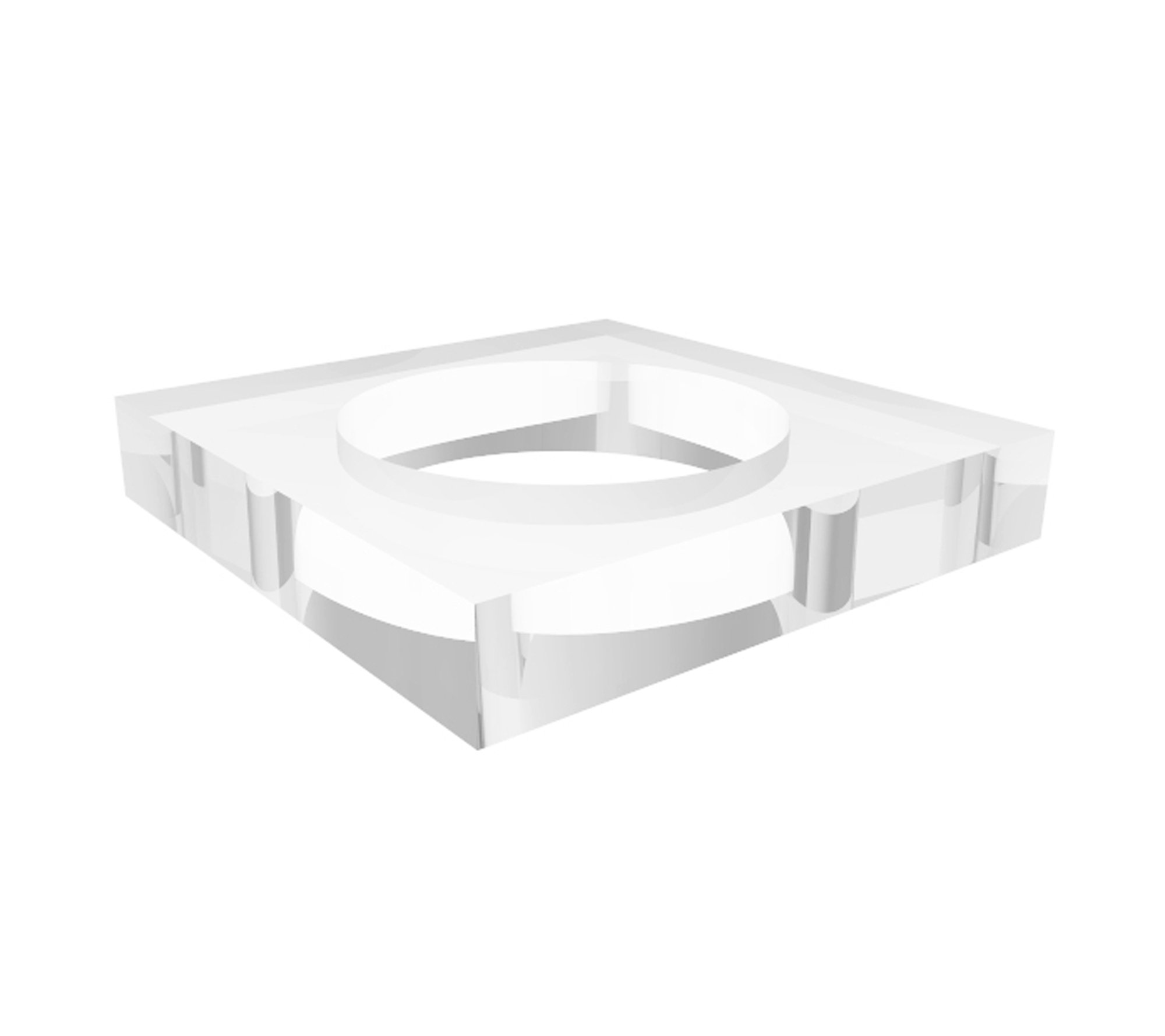 Ivy Bronx 6x6x1" Acrylic Riser with 4" Centre Hole, Paper Weight Clear ...